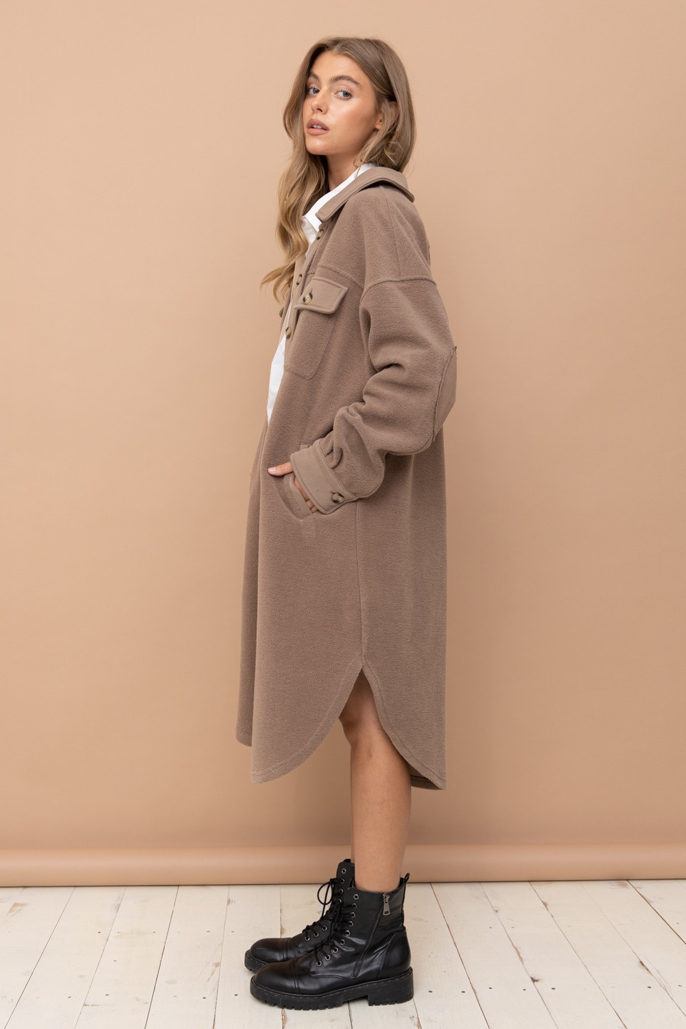 Isabel Long Coat in Brown - Her Hide Out