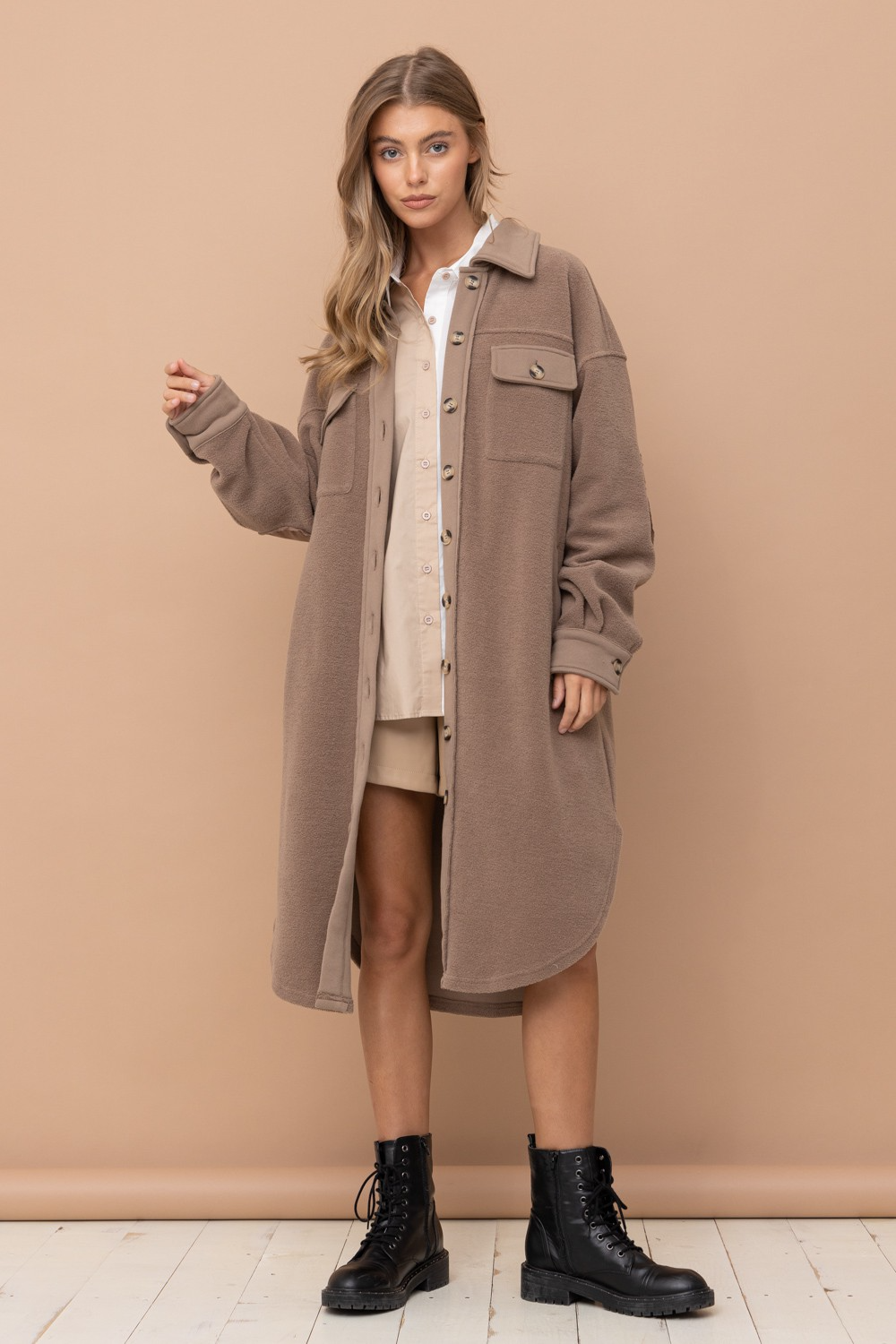 Isabel Long Coat in Brown - Her Hide Out