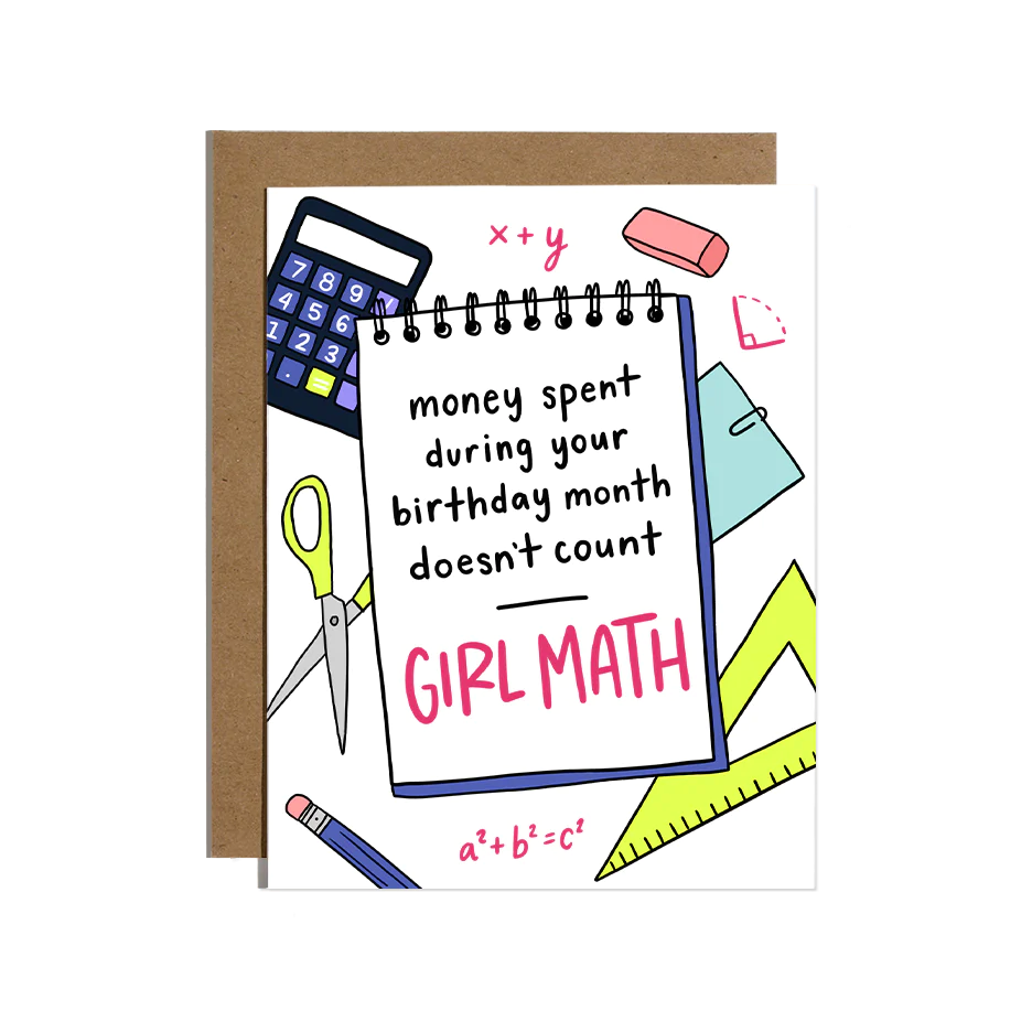 Brittany Paige Girl Math Birthday Card - Her Hide Out