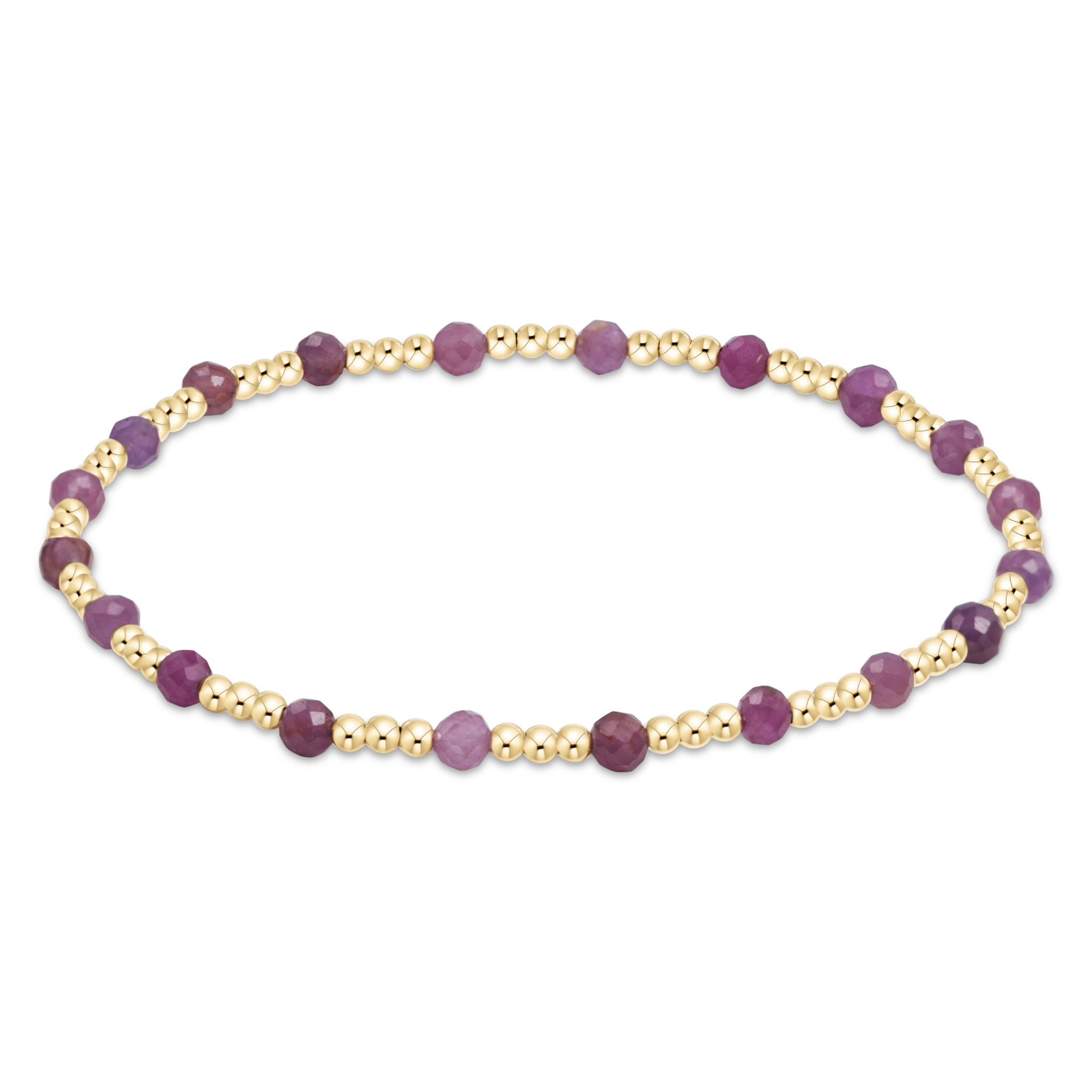 eNewton Classic Sincerity Pattern 3mm Bead Bracelet in Ruby/Gold - Her ...