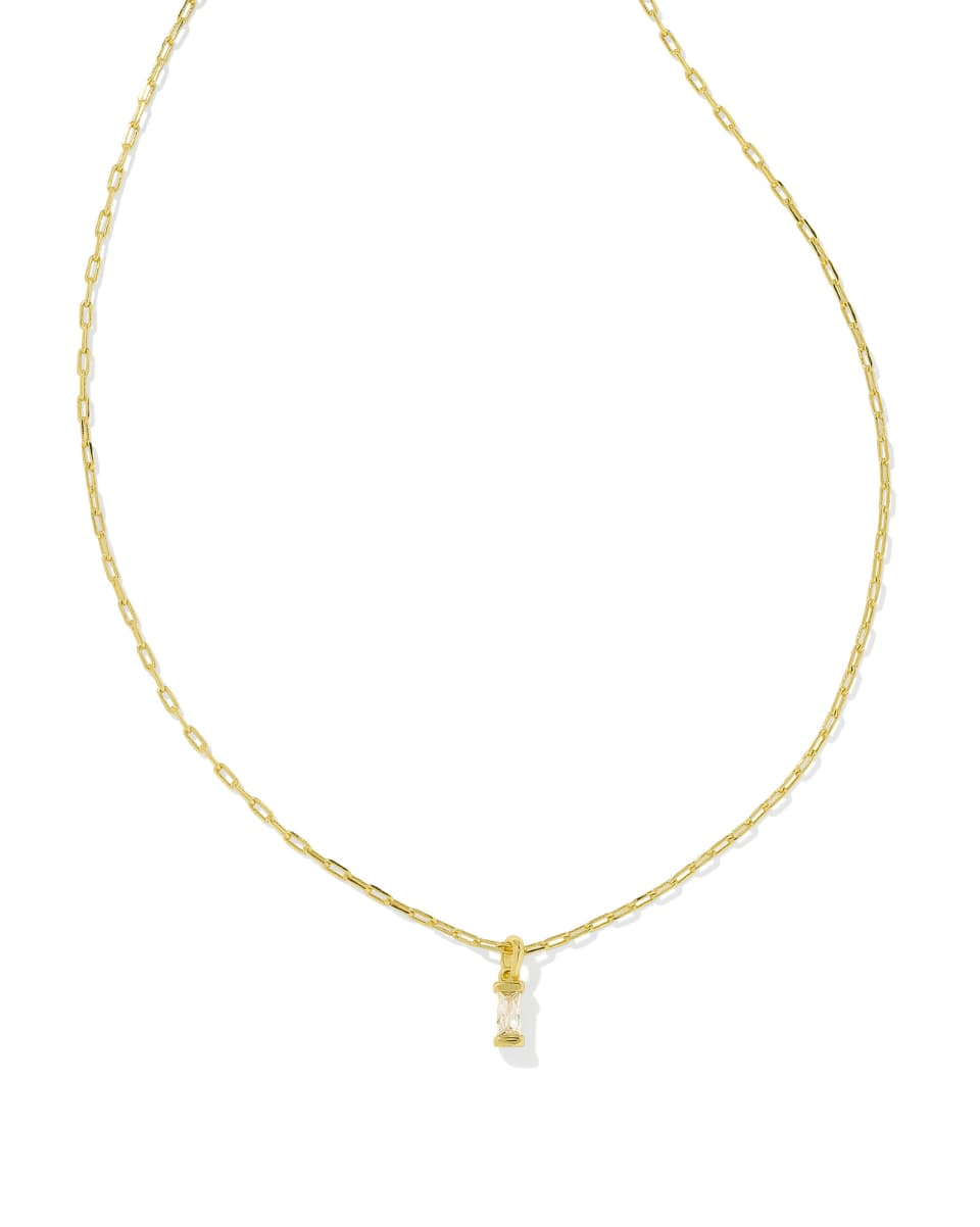 Kendra Scott Phoebe Gold Short Pendant Necklace in White Crystal - Her ...