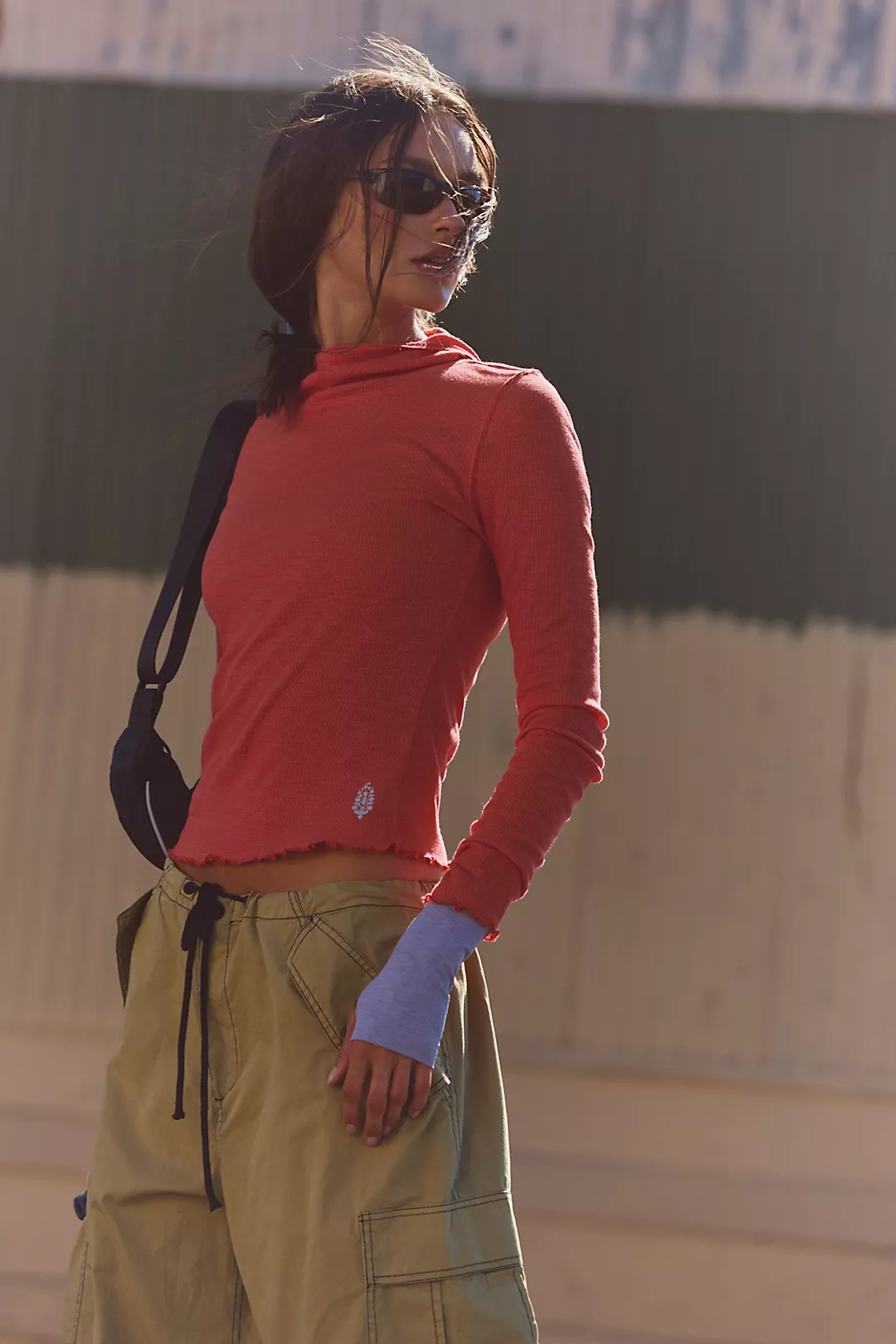 Free People Breathe Easy Long Sleeve in Victory Red - Her Hide Out