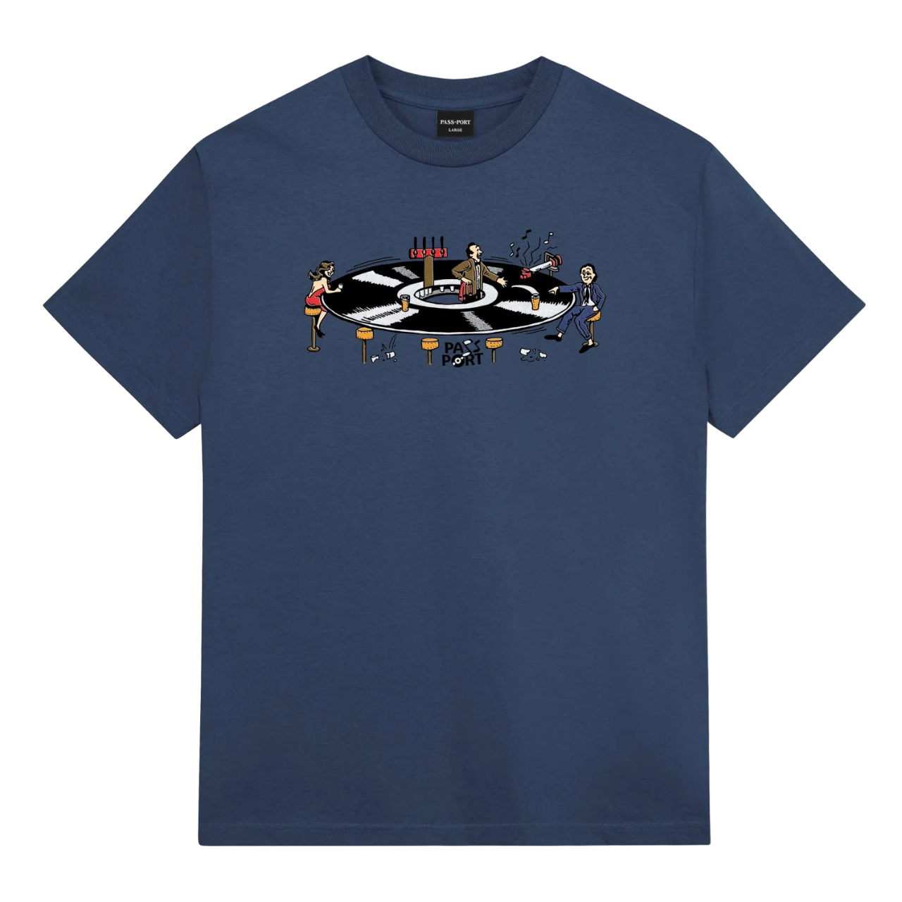 Lazy Susan T-Shirt - Bleu Portuaire - Palm Isle Skateshop