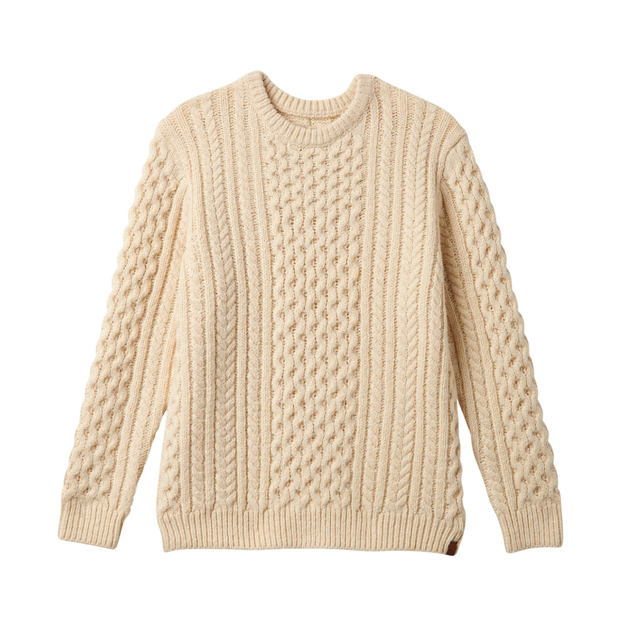 Brixton Classic Fisherman Cable Knit Sweater - Oatmeal - Palm Isle ...