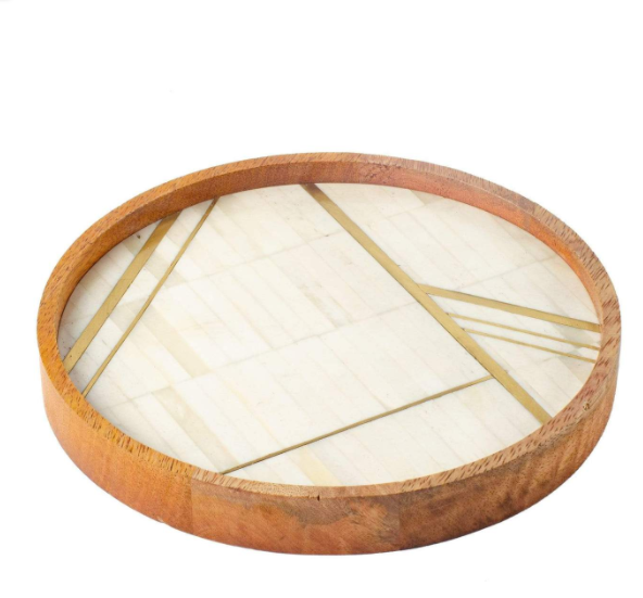 Bone Inlay Circular Tray - Villages Calgary