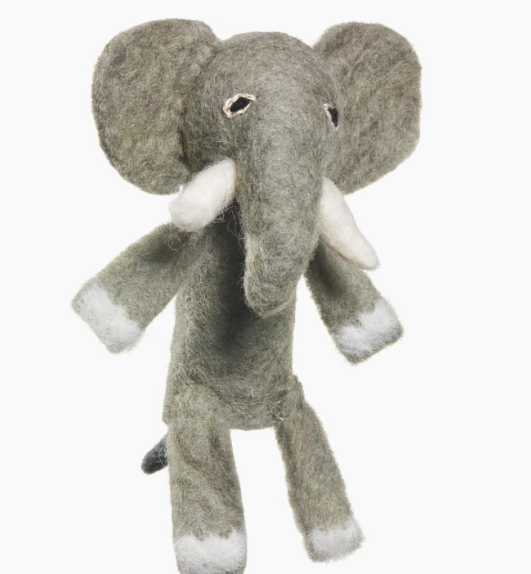 Elephant Wild Woolie Finger Puppet - Villages Calgary