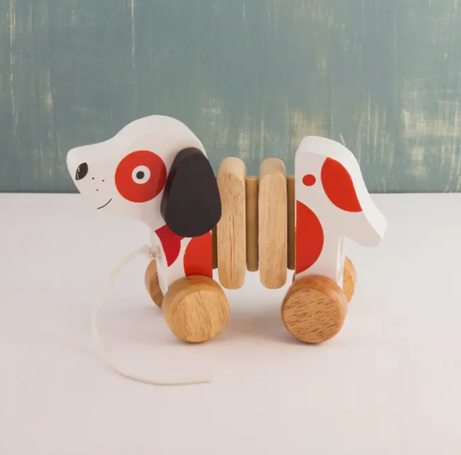 Wooden Pull Along Puppy Dog - Villages Calgary