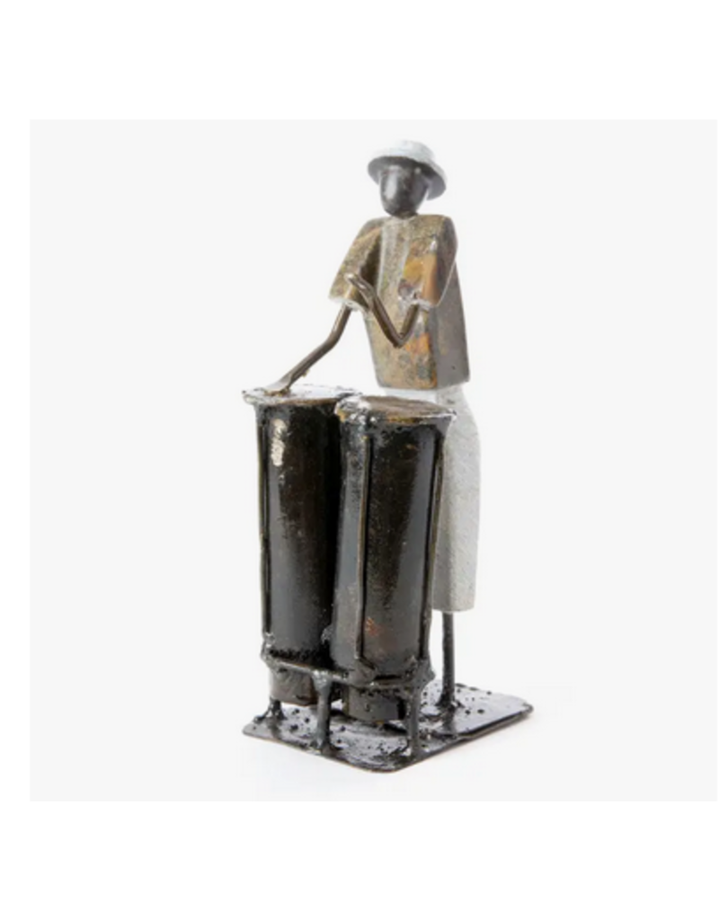 Stone & Metal Sculpture - Bonga Player - Villages Calgary