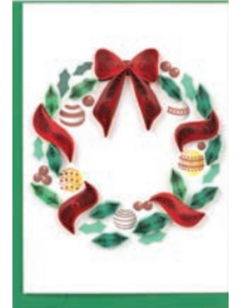 Vietnam Gift Enclosure Card Holiday Wreath With Ornaments - Villages ...