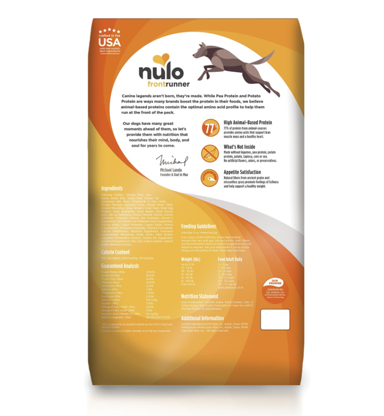 NULO FRONTRUNNER CHICKEN OATS AND TURKEY - Paws on Chicon