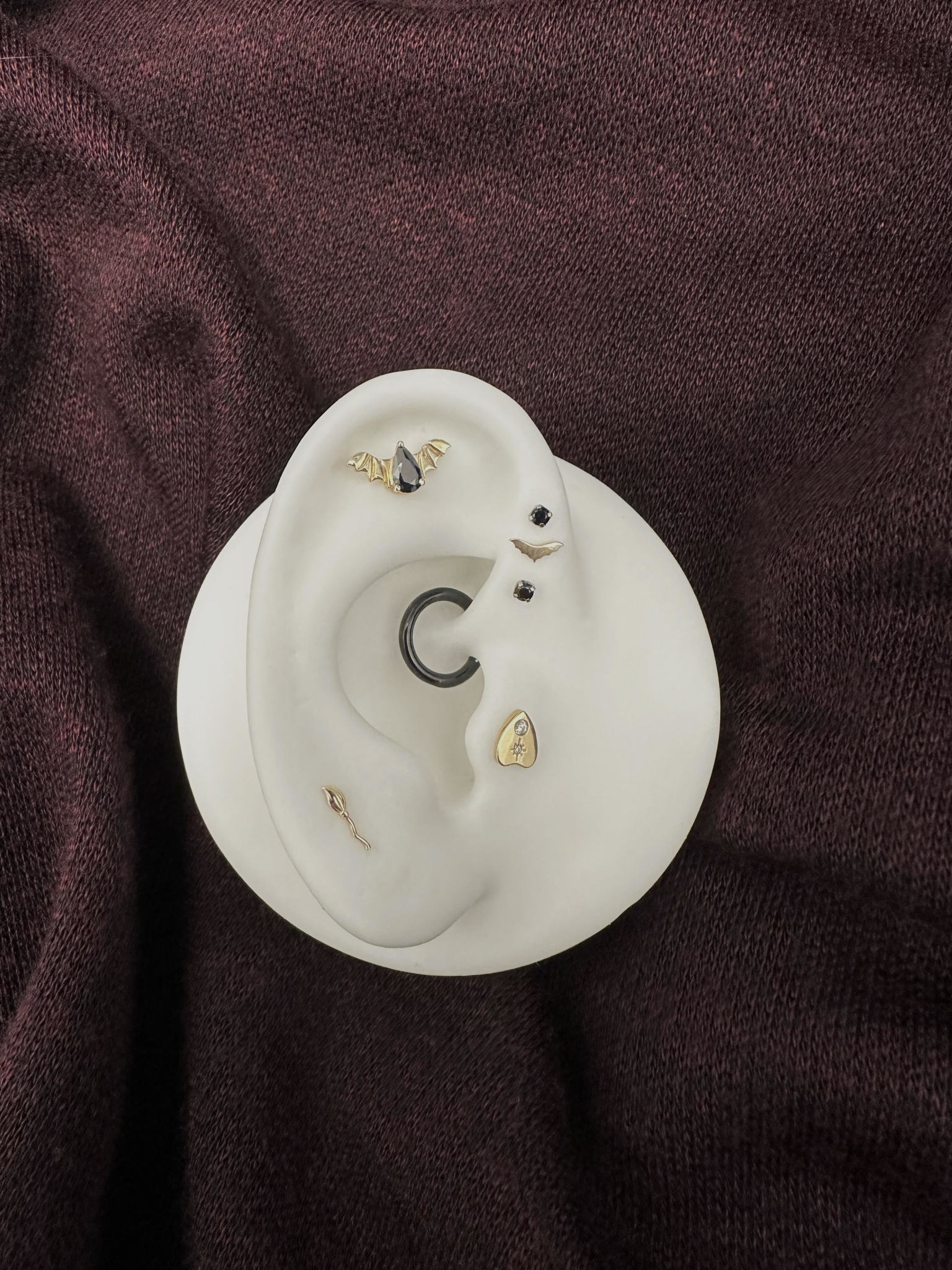 Spooky black and gold ear curation - Syd - Human Kanvas