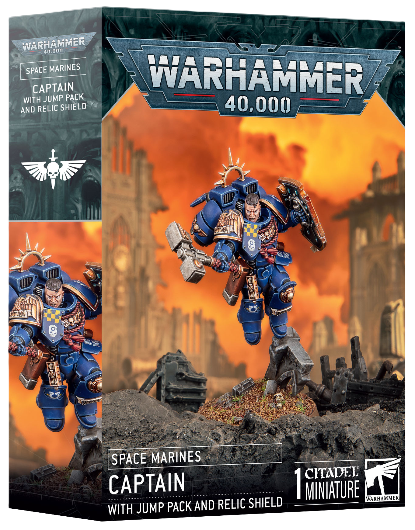 SPACE MARINES: CAPTAIN W/ JUMP PACK & RELIC SHIELD - Just Games