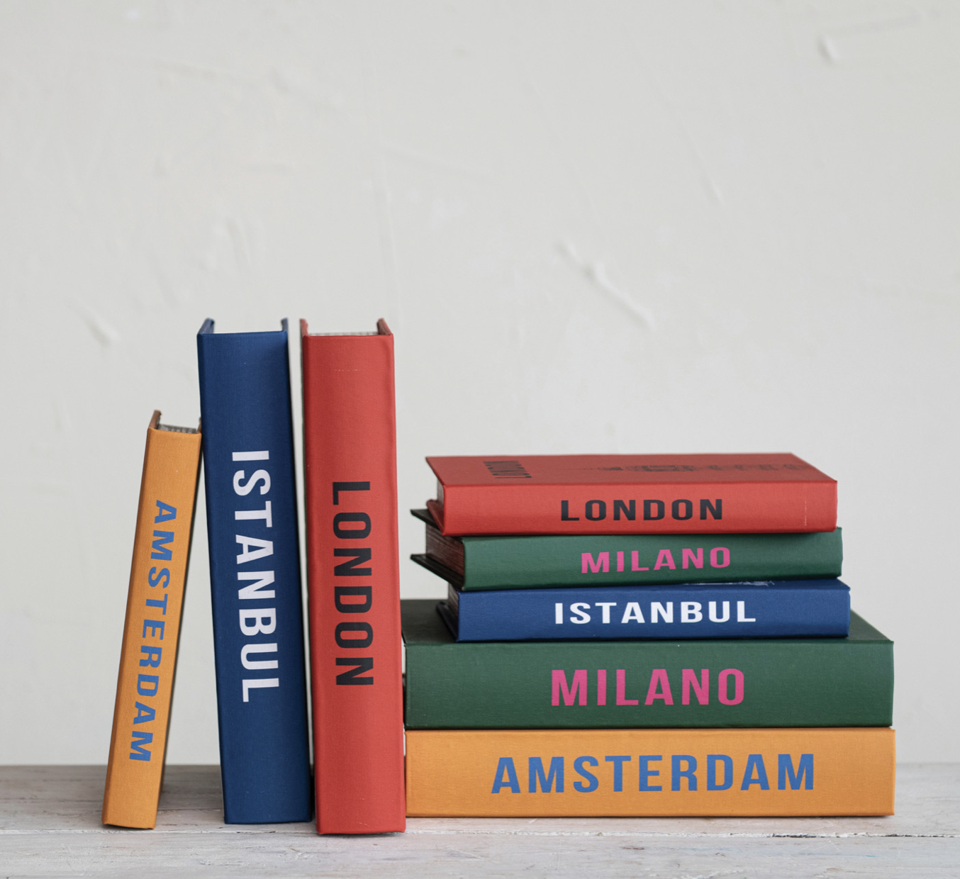 Book Storage Boxes with City Name, Small - La Petite Maison Antiques