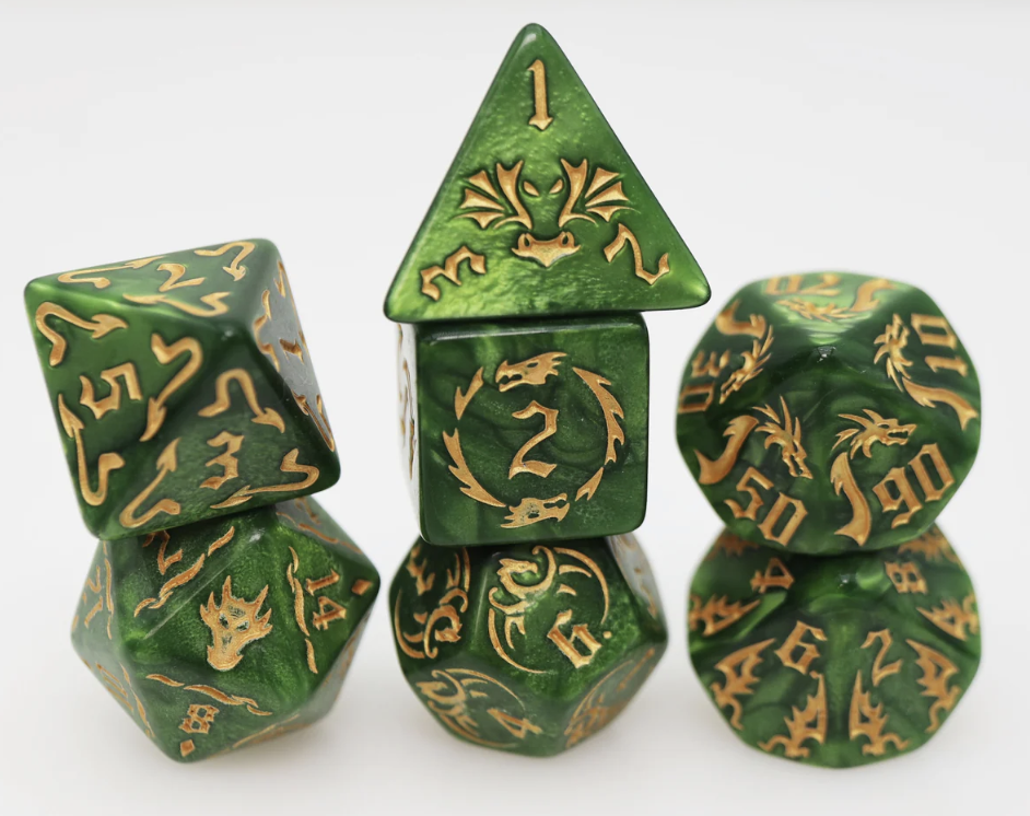 Foam Brain Drake's Flight: Growth RPG Dice Set - Black Diamond Games
