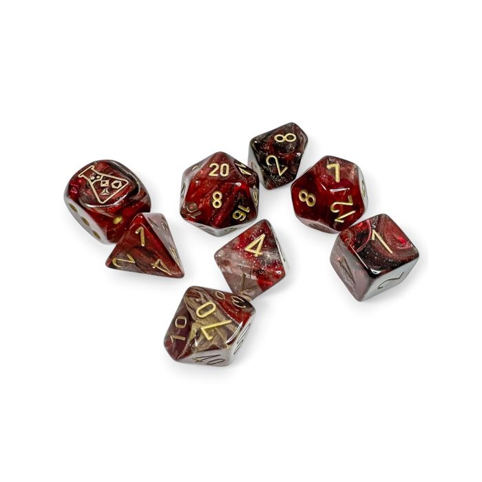 7-set Tube Lab Dice: Borealis Cosmos/gold - Black Diamond Games