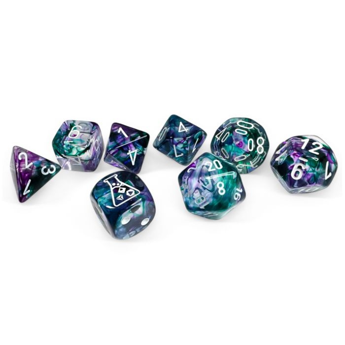 7-set Tube Lab Dice: Translucent Nebula Flourite/white - Black Diamond ...