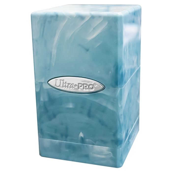 Ultra Pro Deck Box: Satin Tower: Marble: Light Blue/White - Black ...