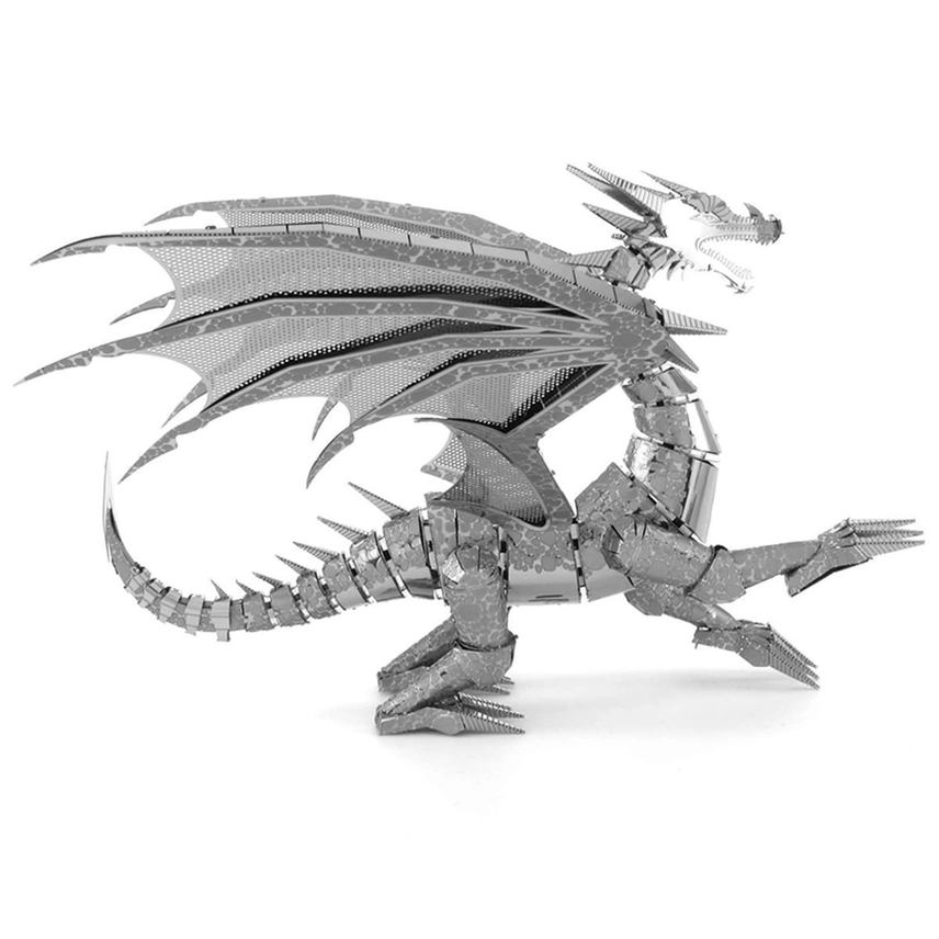Metal Earth Metal Earth Model Kit: Silver Dragon - Black Diamond Games