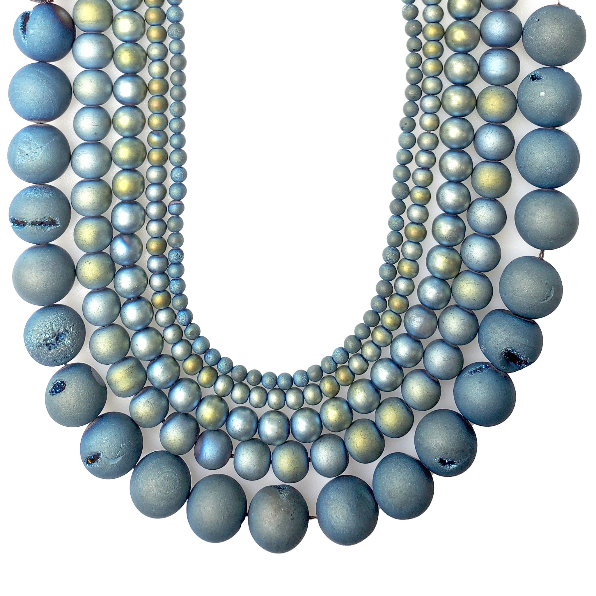 Druzy Bead Blue Green 16" Strand - Bead World Incorporated