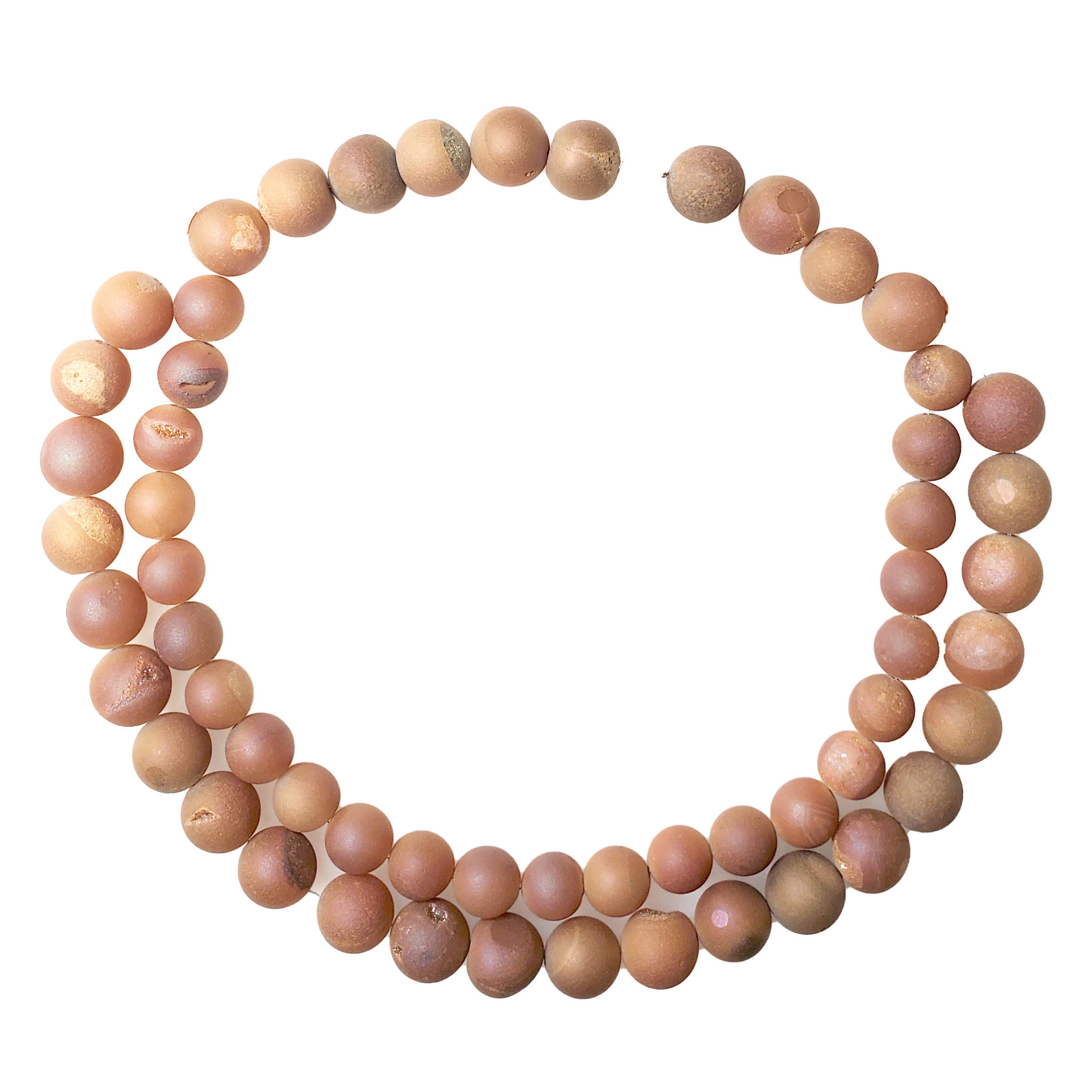 Druzy Bead Dark Orange 16" Connected Strand - Bead World Incorporated