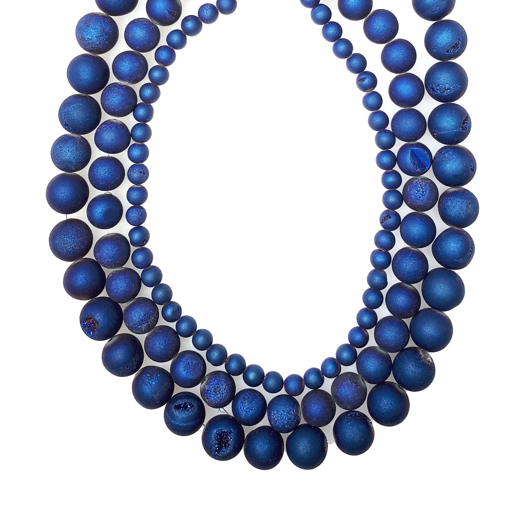 Druzy Bead Blue Purple 16" Connected Strand - Bead World Incorporated