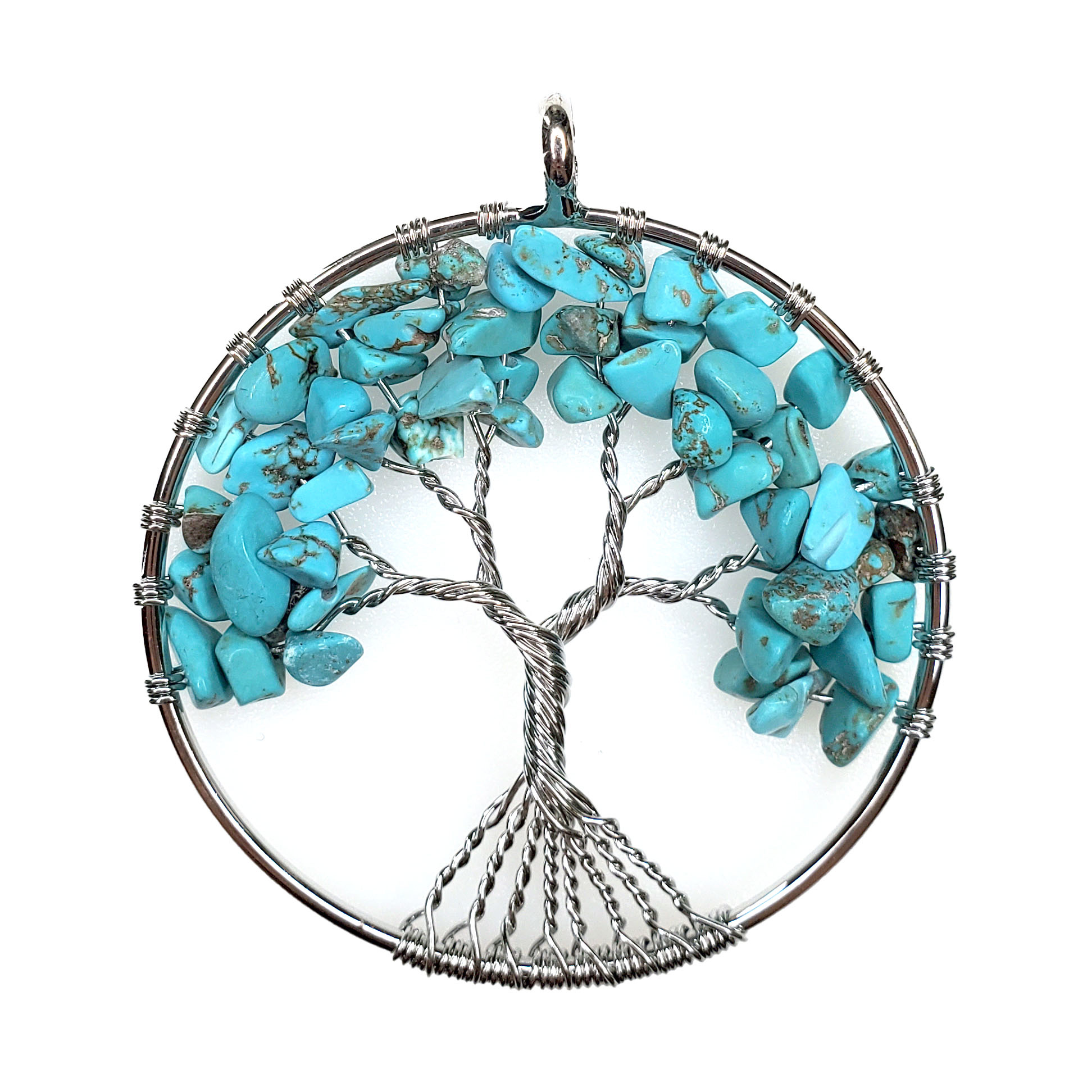 Tree of Life Turquoise 2" Pendant - Bead World Incorporated