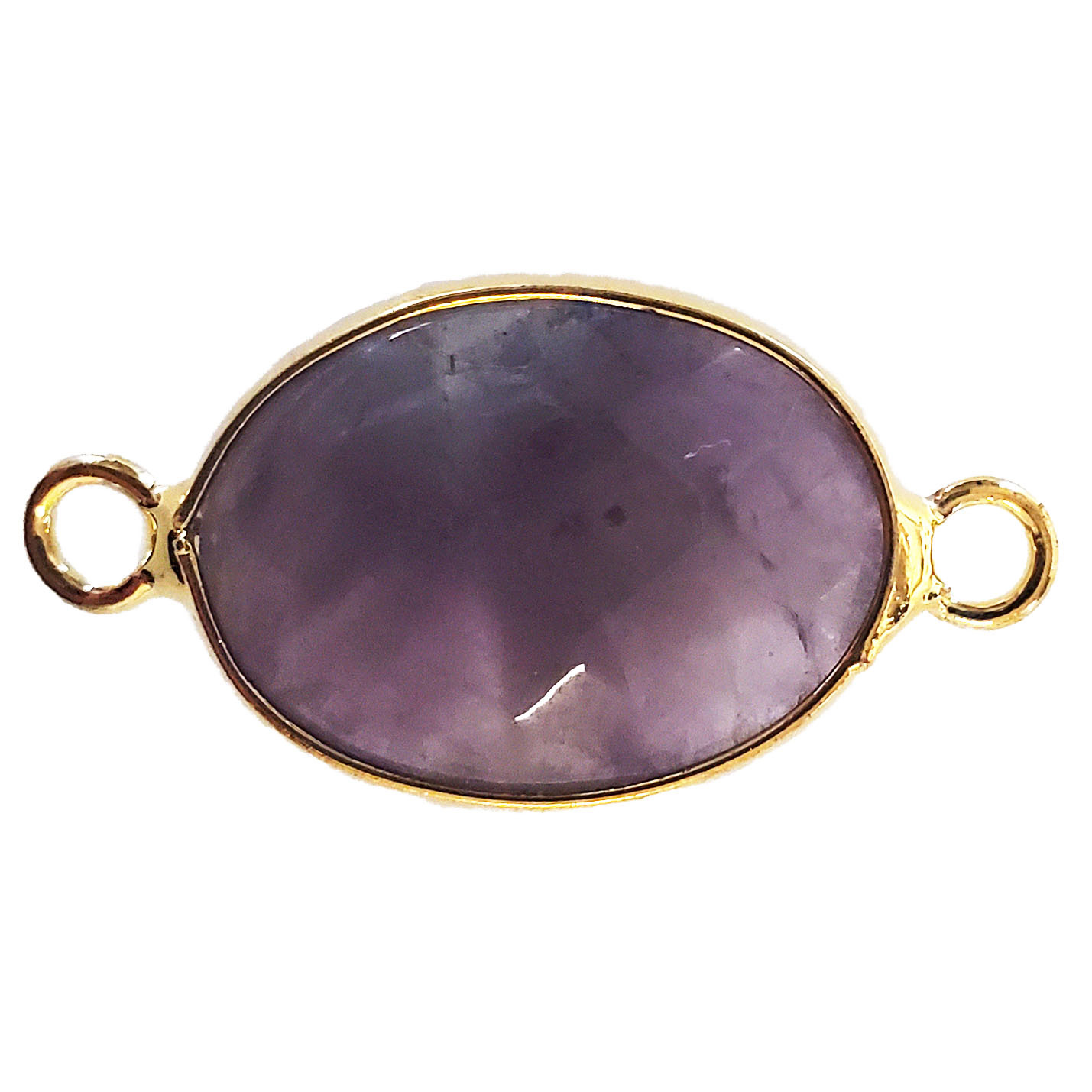 Amethyst Oval Faceted Double Loop Connector - Bead World Incorporated