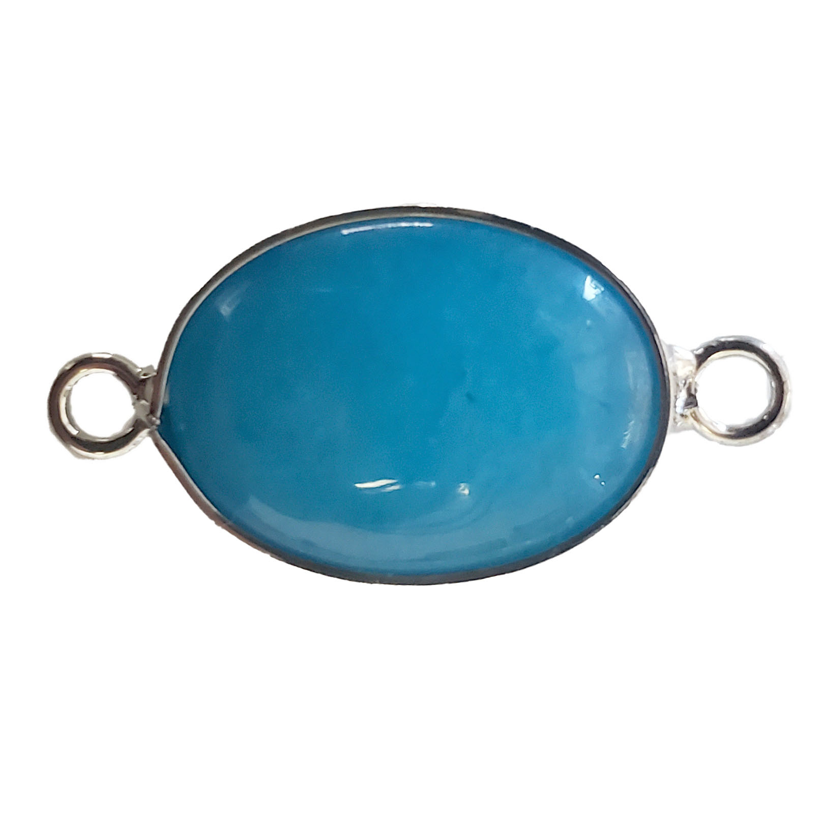 Blue Agate Oval Double Loop Connector - Bead World Incorporated