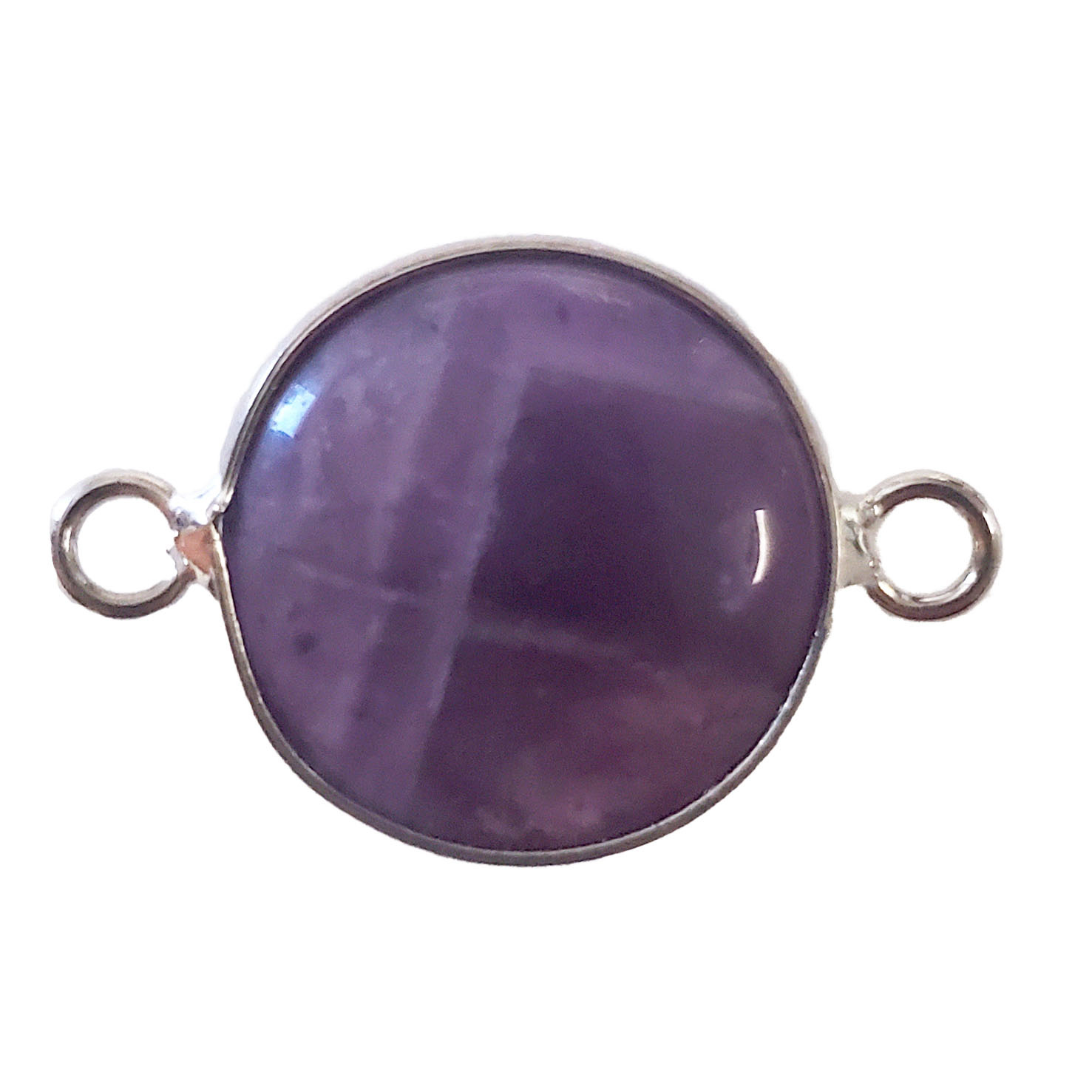 Amethyst Round Double Loop Connector - Bead World Incorporated