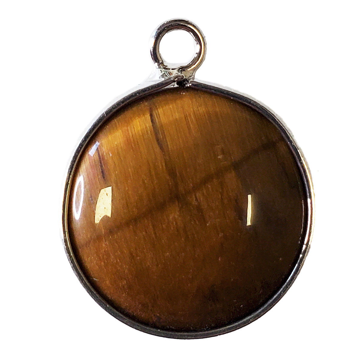 Tiger Eye Round Single Loop Connector - Bead World Incorporated