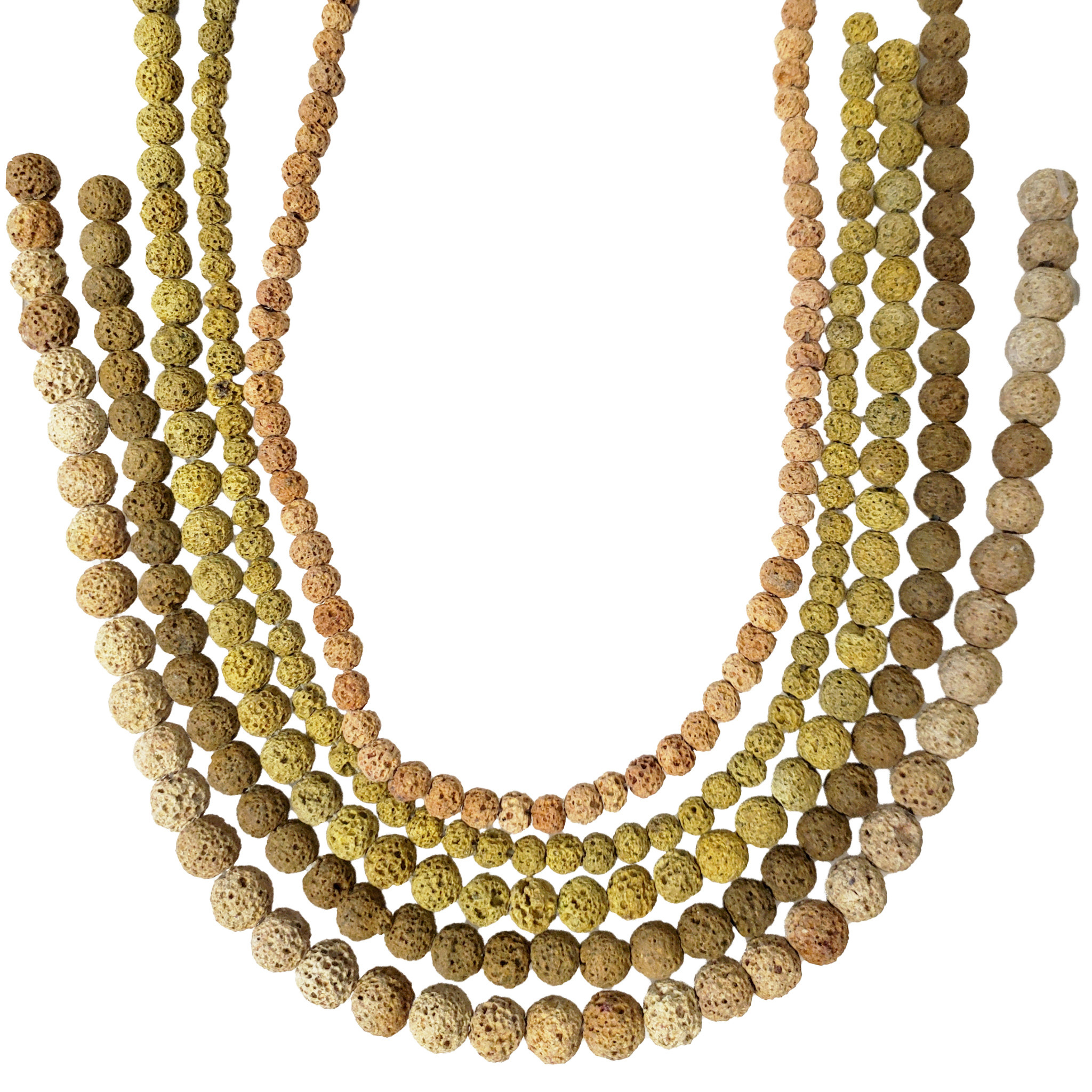 Bead World Yellow Colored Lava Beads 16" Strand - Bead World Incorporated