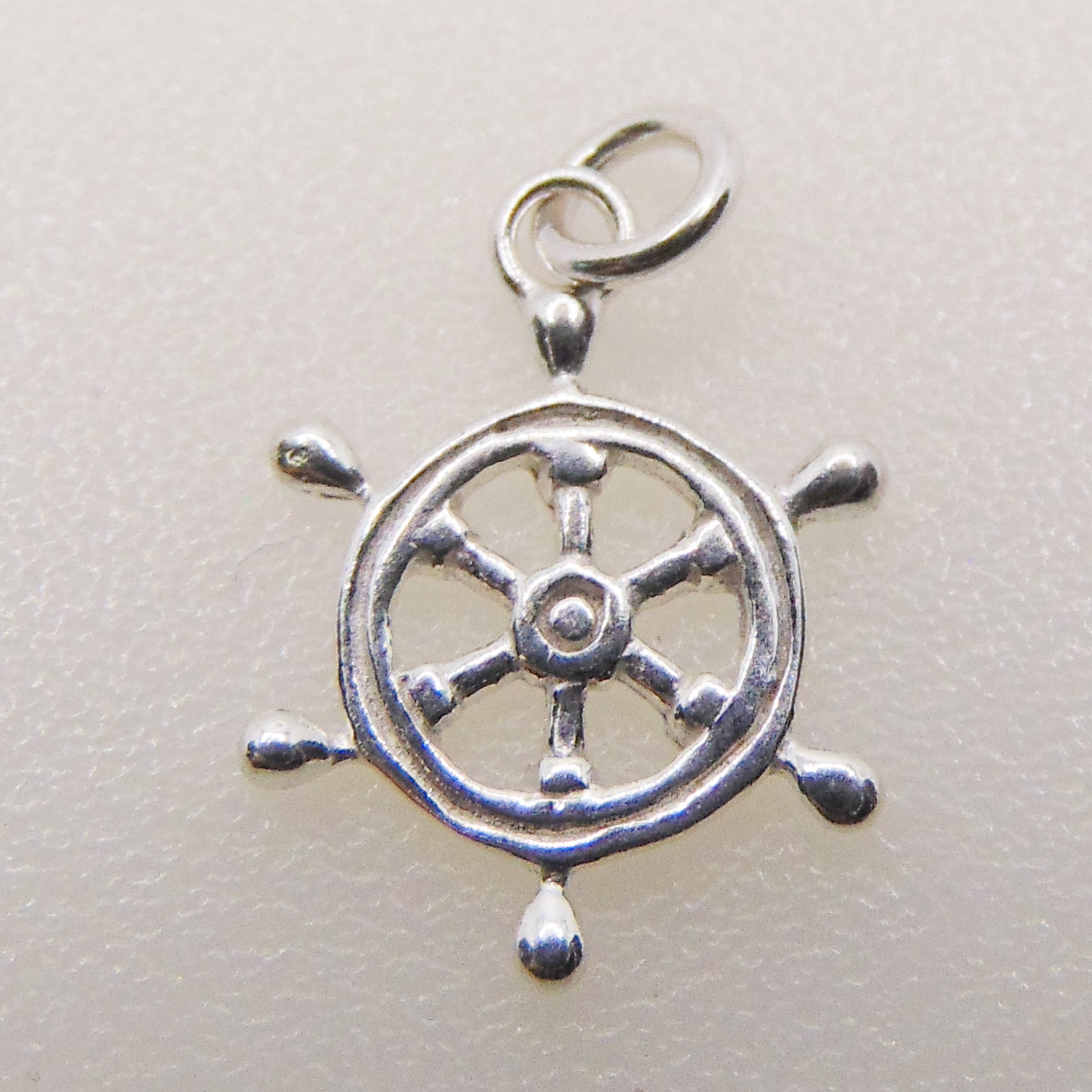 Bead World Ship Steering Wheel Sterling Silver Pendant 14mm - Bead ...