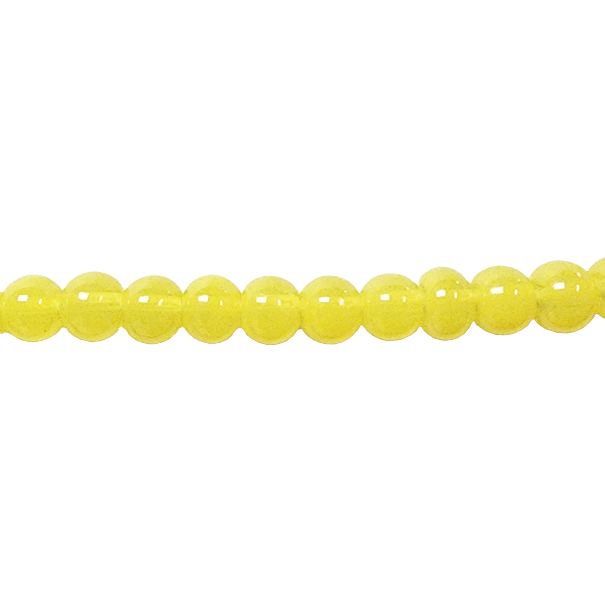 Glass Bead Strand Translucent Yellow - Bead World Incorporated