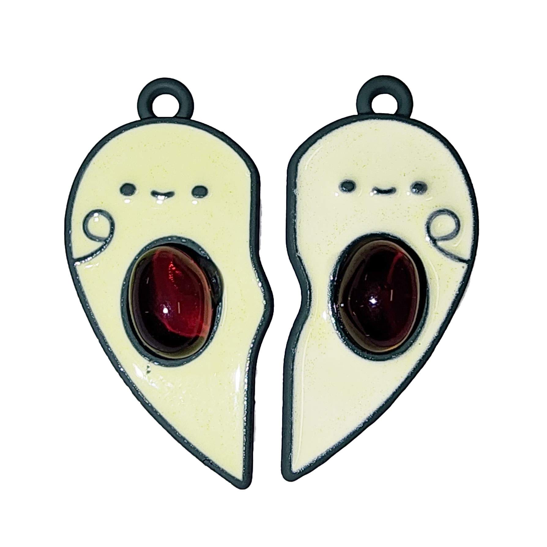 Matching Avocado with Seed Charm 30x15mm - Bead World Incorporated