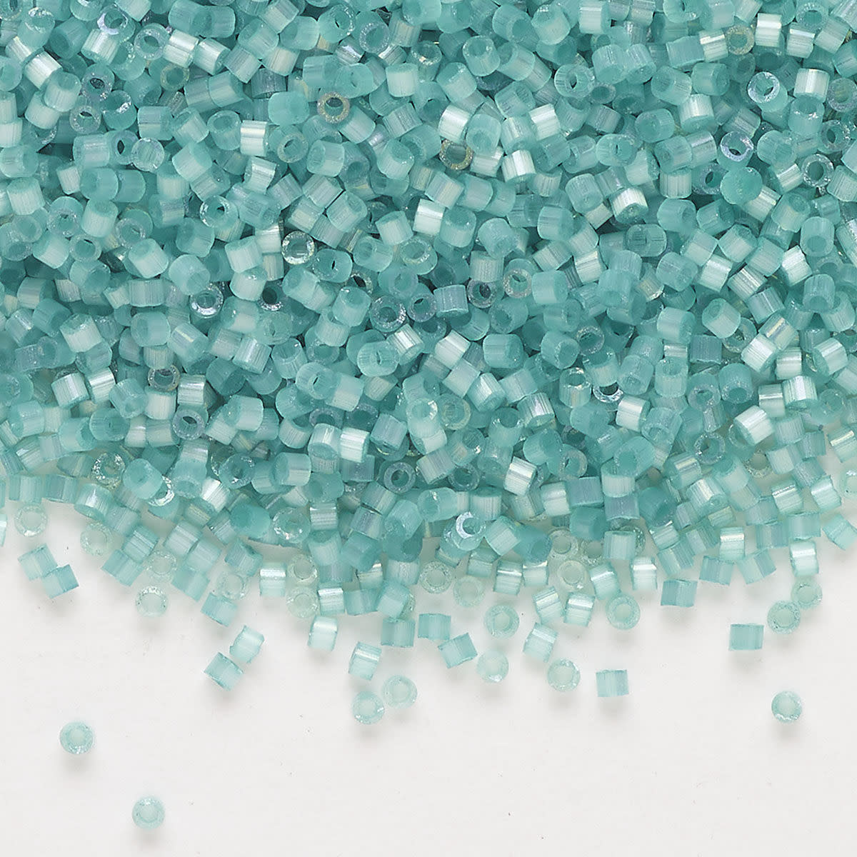 Miyuki Delica #11 Opaque Silk Satin Luster Dyed Light Aqua Green-Lined ...