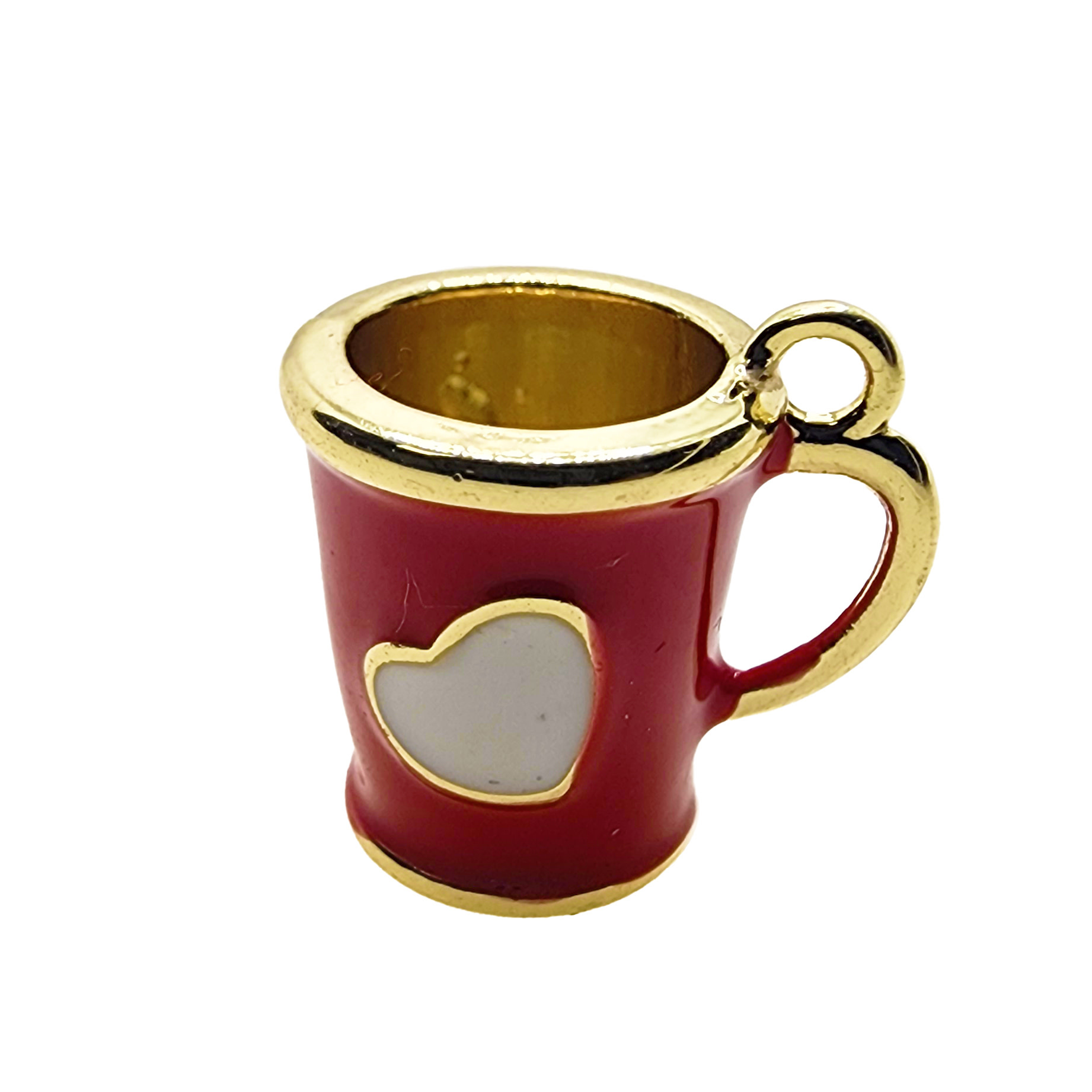 3D Red Mug with White Heart Enamel Charm 13x12mm 3pcs. - Bead World ...
