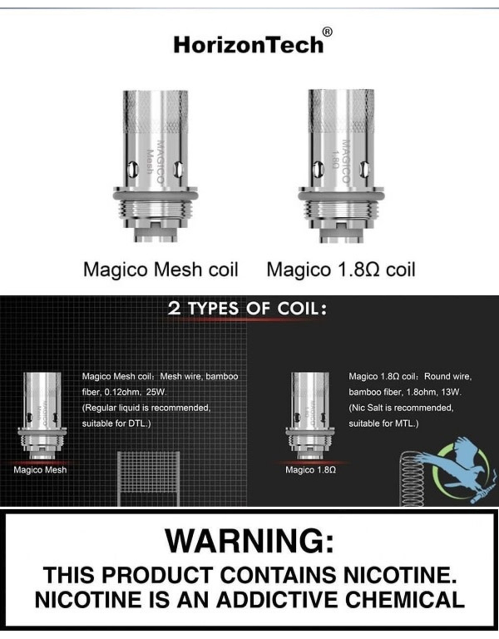 Horizon Tech Magico Replacement Coils - Pack of 3 - N2 Vapes