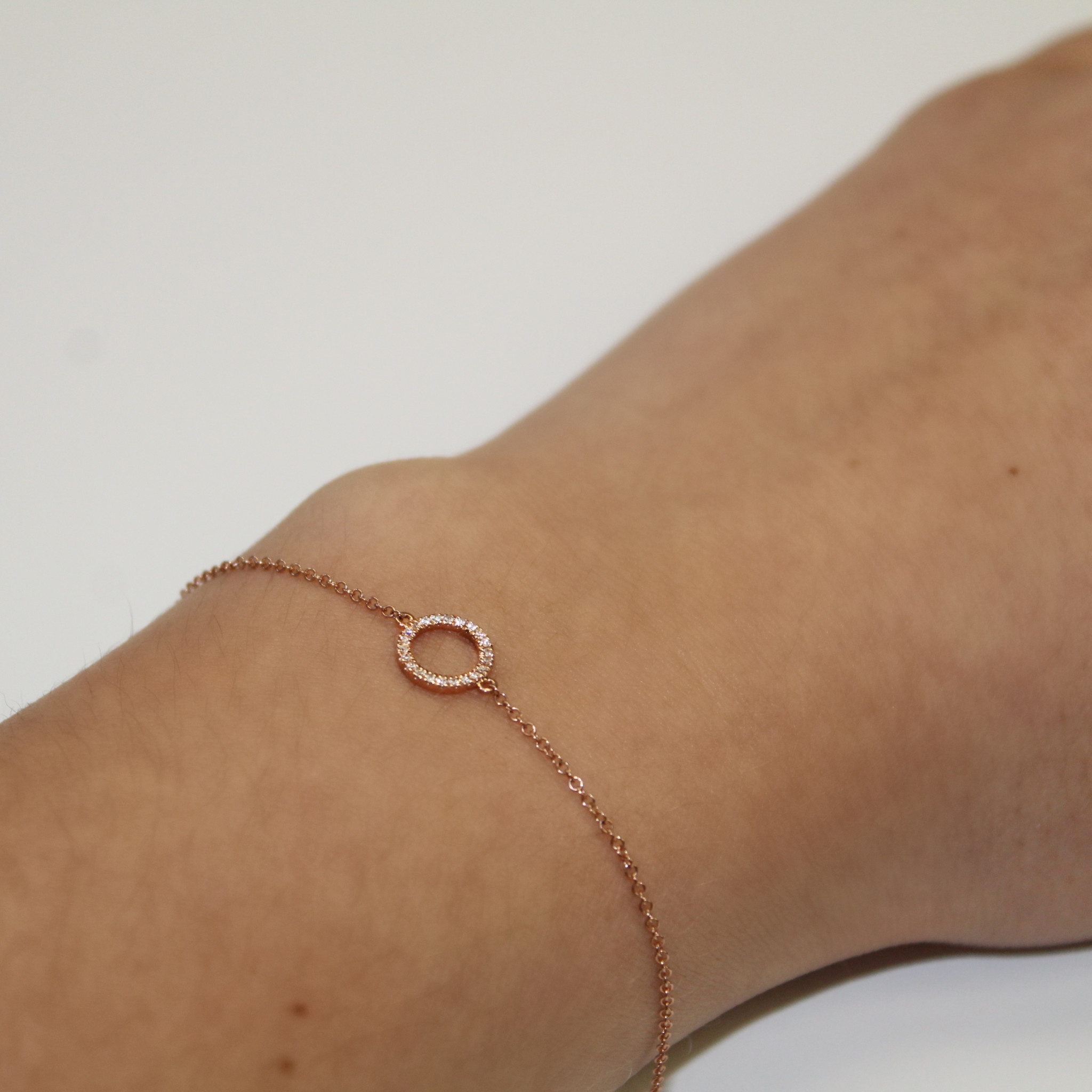 14K Rose Gold Bracelet With 22 Dia 06ct In Open Circle Society Telluride