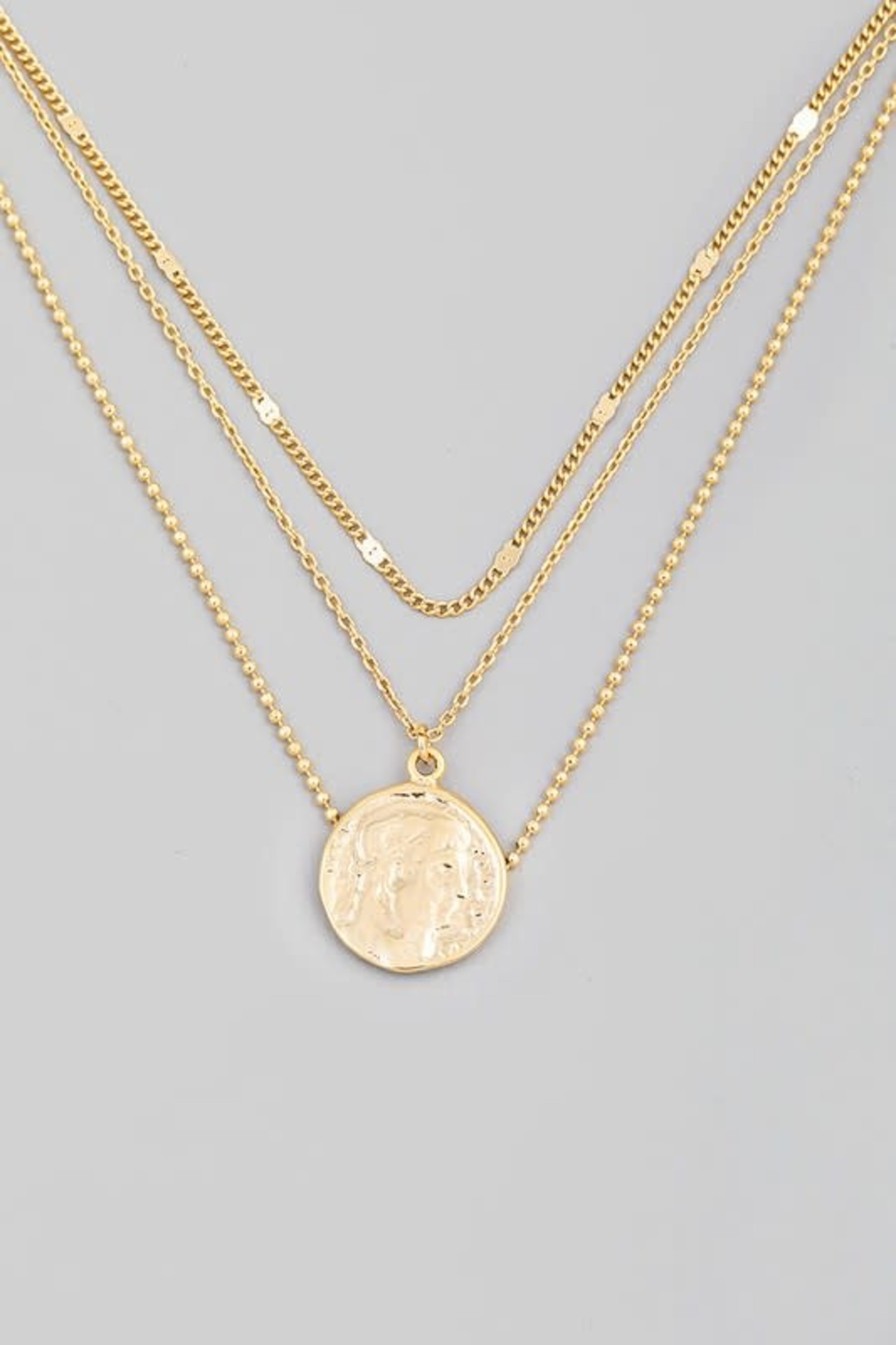Layered Coin Pendant Necklace | atelier-yuwa.ciao.jp