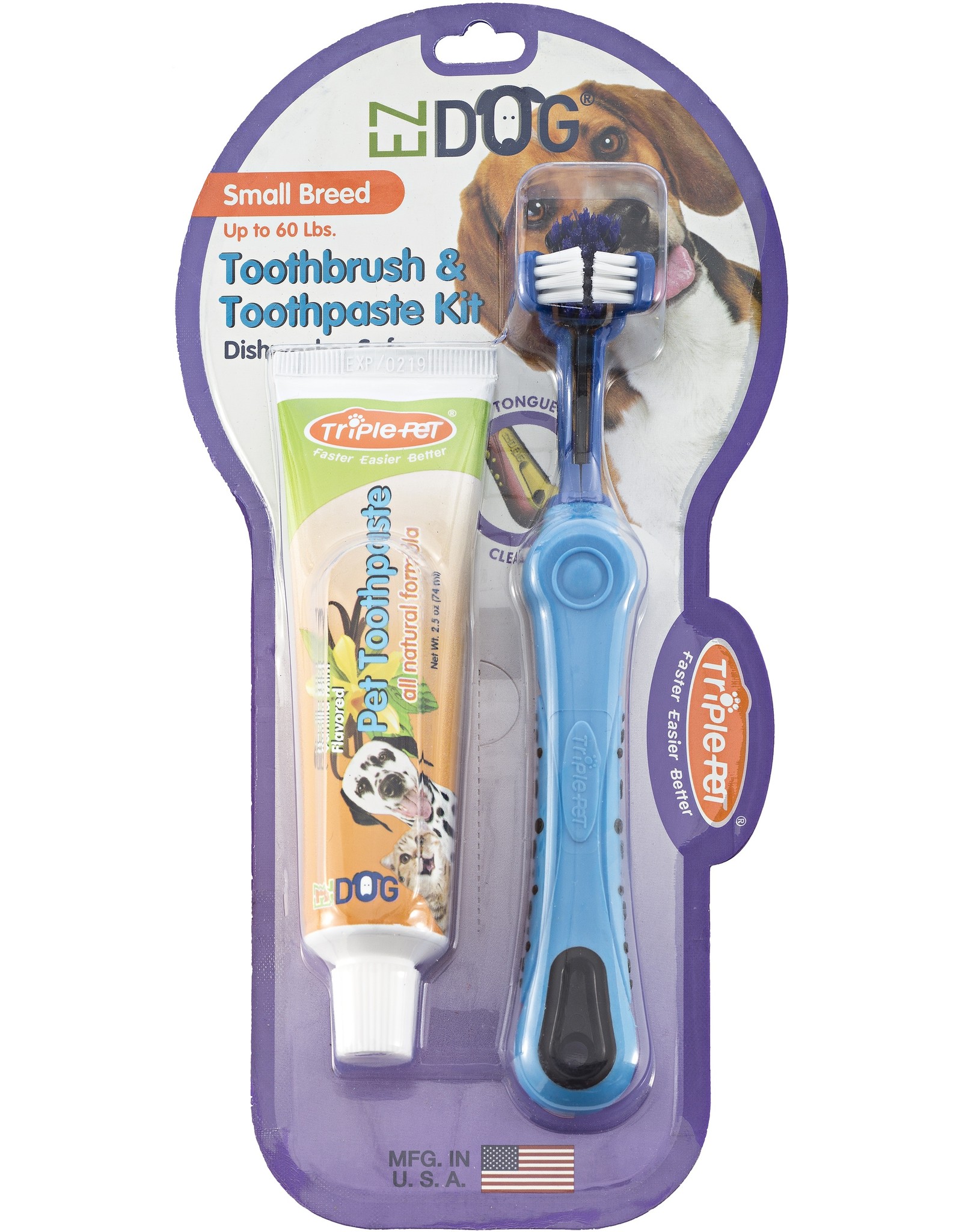 EZ Dog Dental Kit with Toothbrush and Pet Toothpaste - Howl