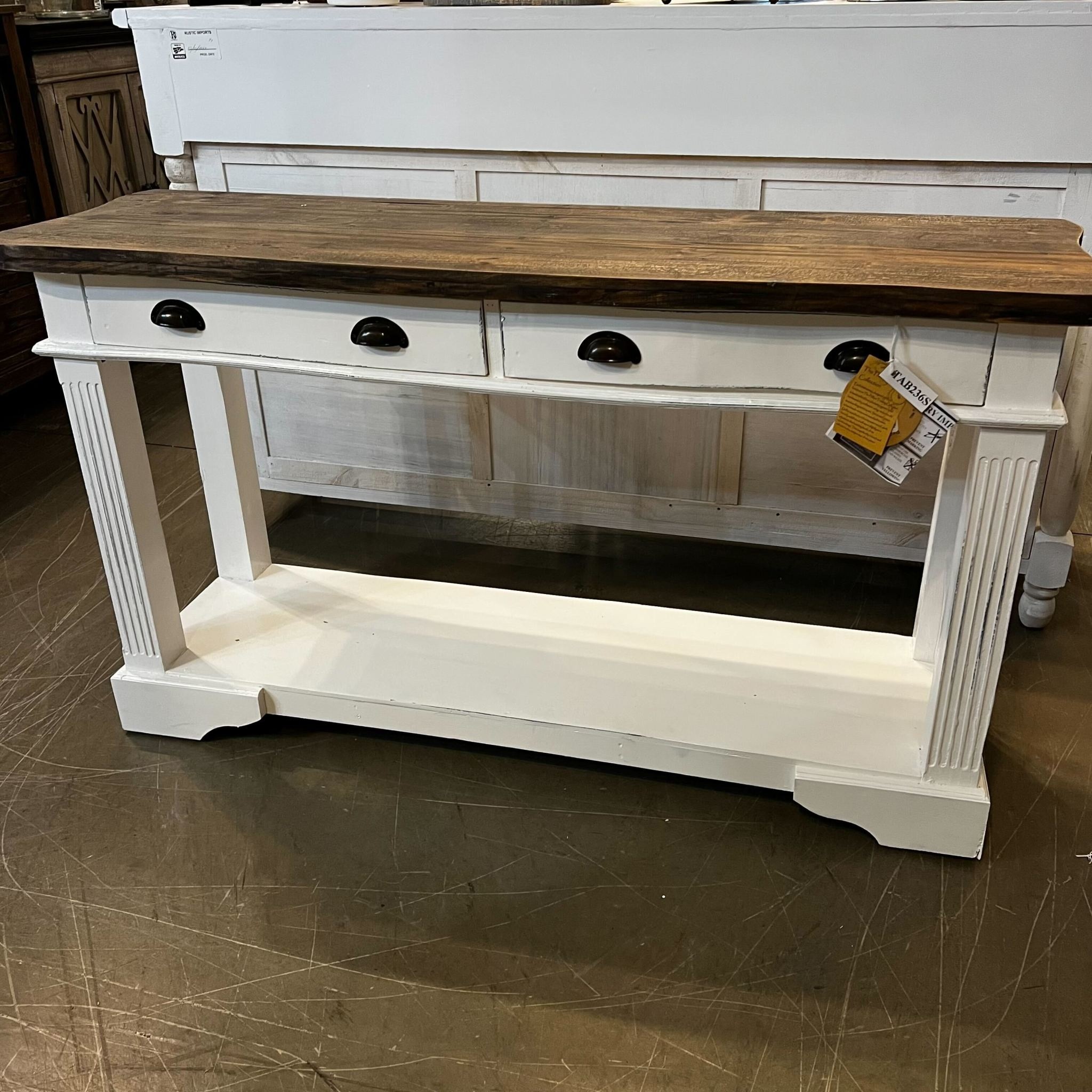 TAB236 Console Table 2Drw w/RG 55.8x16.8x31.8"H - Phillips Trading
