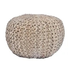 Jute Foot Stool Poof 18 x18 x18 EVFNR1088 - Phillips Trading