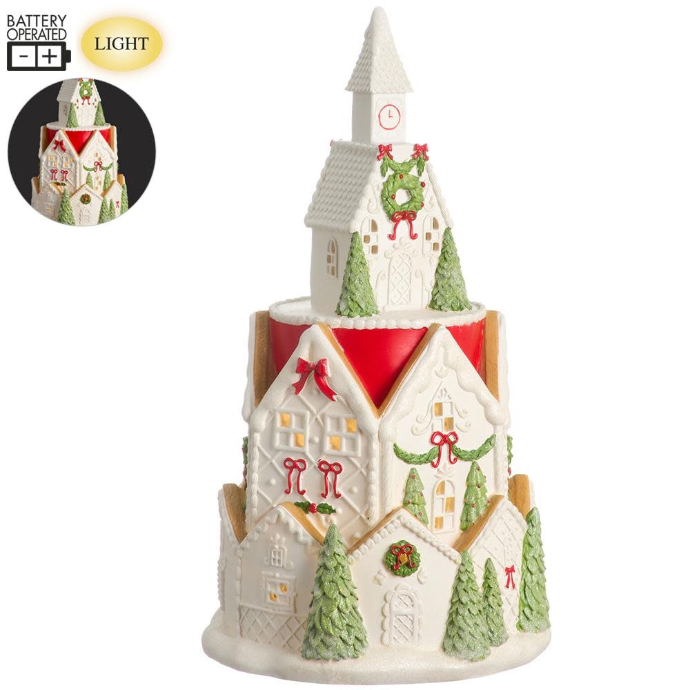 20" Battery Operated Christmas House With Light XAT641-RE/GR - Phillips ...