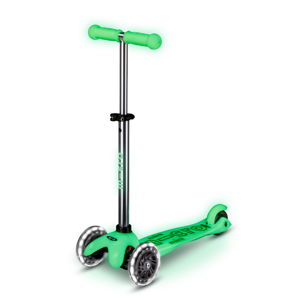 Micro Mini Deluxe Glow LED Plus Scooter - Icy Lime - PLAYNOW! Toys and ...