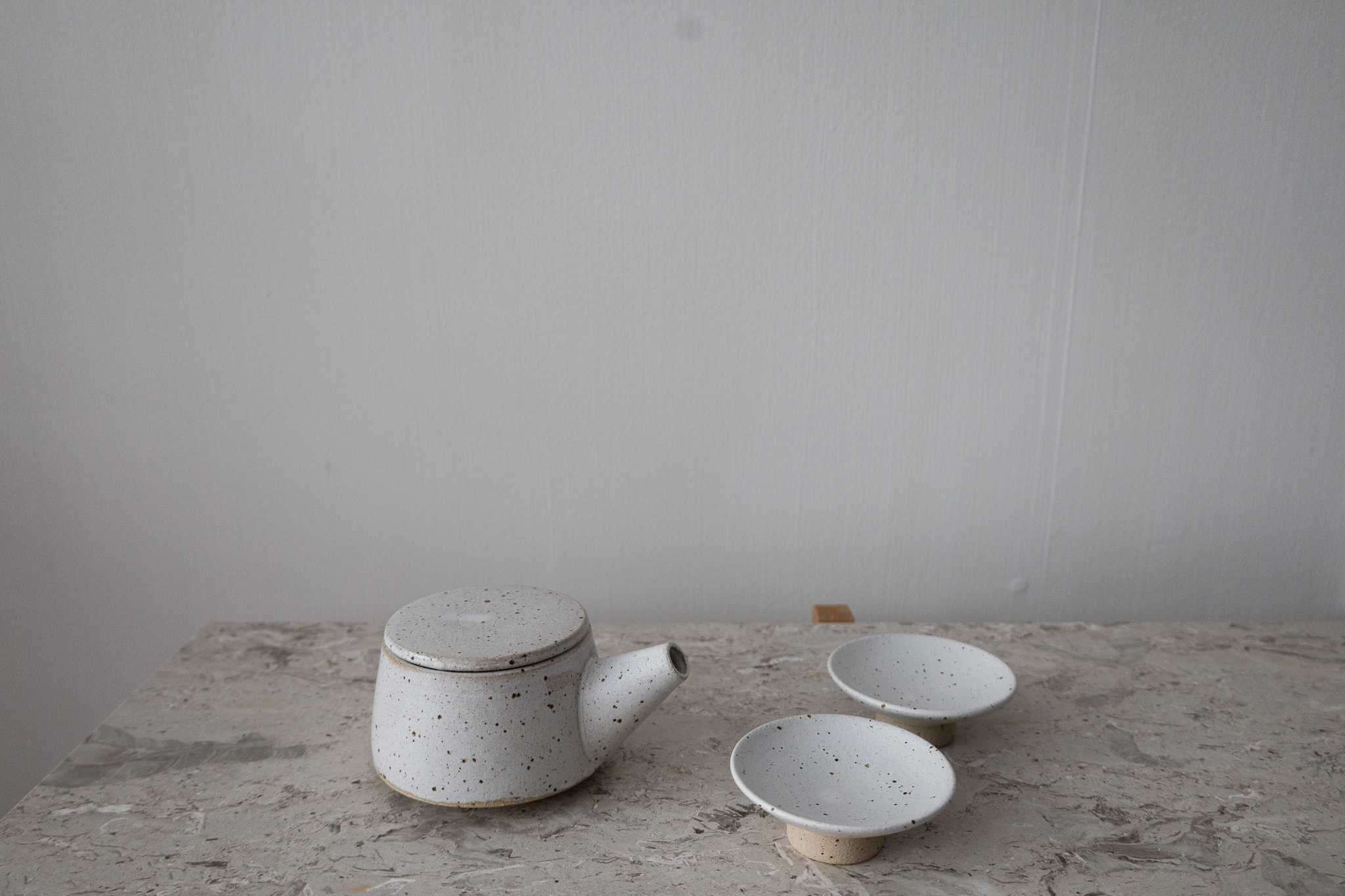 Norm at Mjölk: No. 16 Teapot Speckled White Ceramic - Mjölk