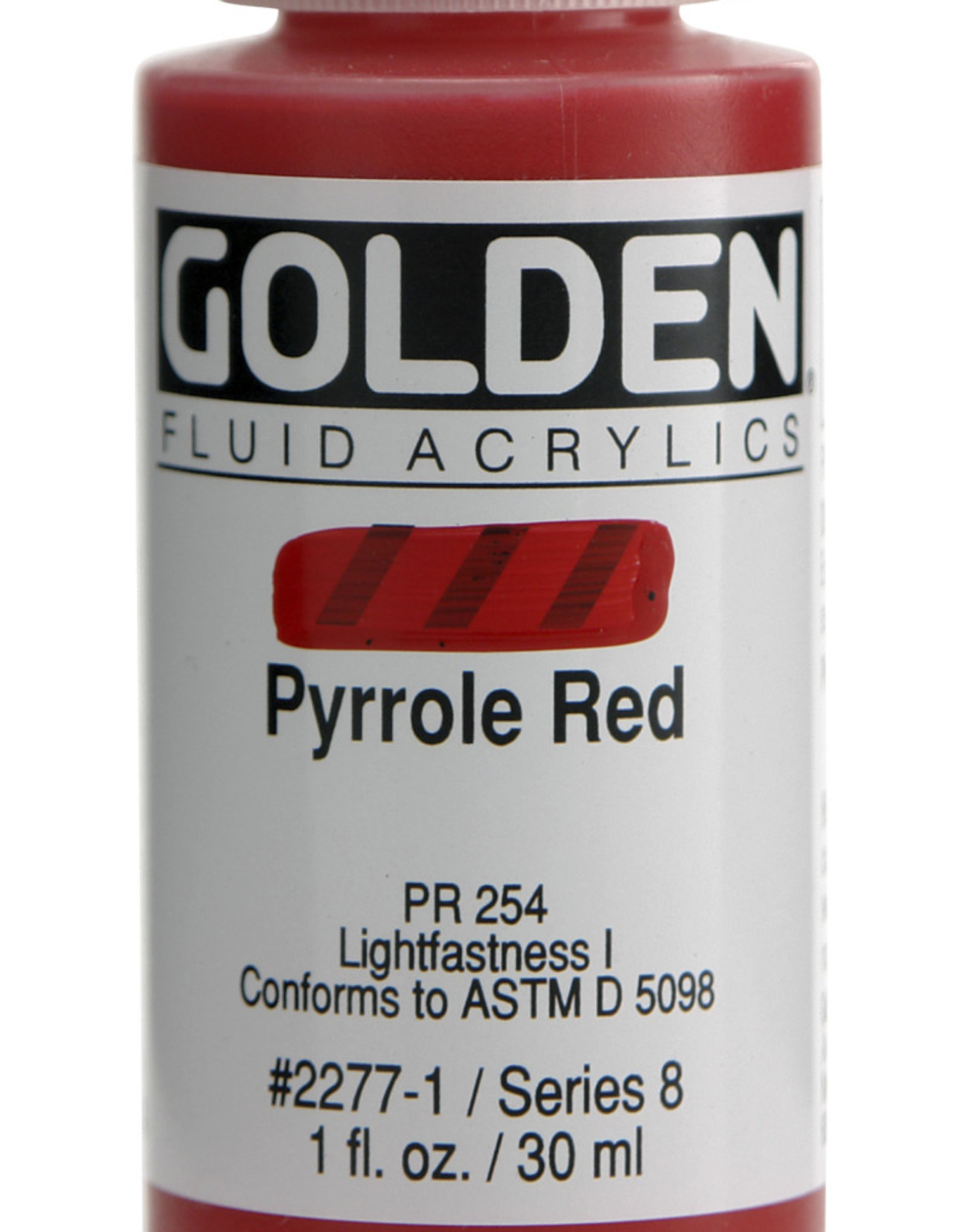 Golden Golden Fluid Pyrrole Red 1 oz cylinder - Commercial Art Supply