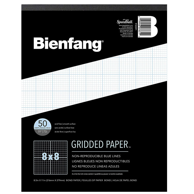 Bienfang Designer Grid Paper Pad, 8x8 Grid, 50 sheets, 8½” x 11” - The ...