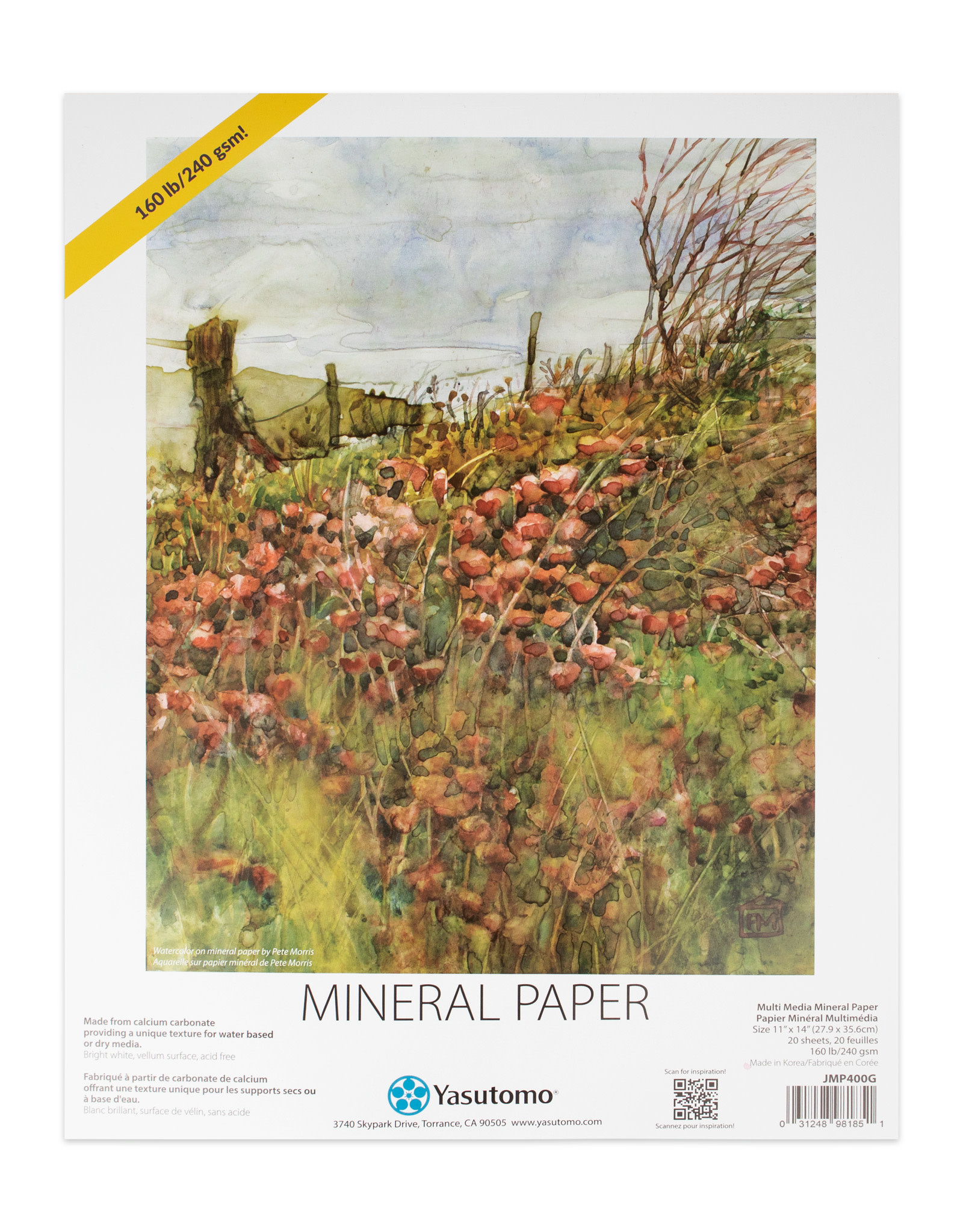 Mineral Paper Pad 240gsm 11" x 14" 20 Sheets - The Art Store/Commercial ...