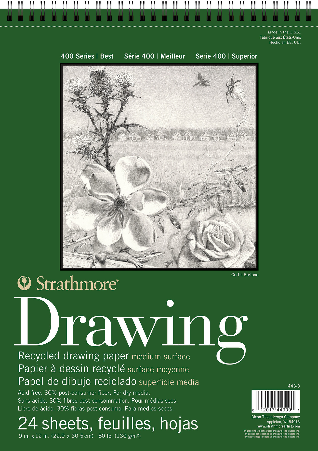 Strathmore 400 Series Recycled Drawing Paper Pad, 24 Sheets, 9” x 12 ...
