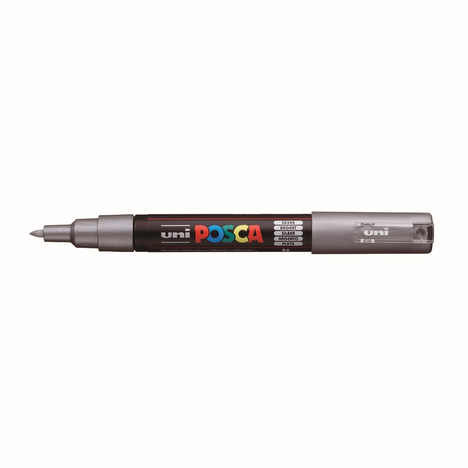 Uni POSCA Paint Marker, Extra Fine, Silver - The Art Store/Commercial ...